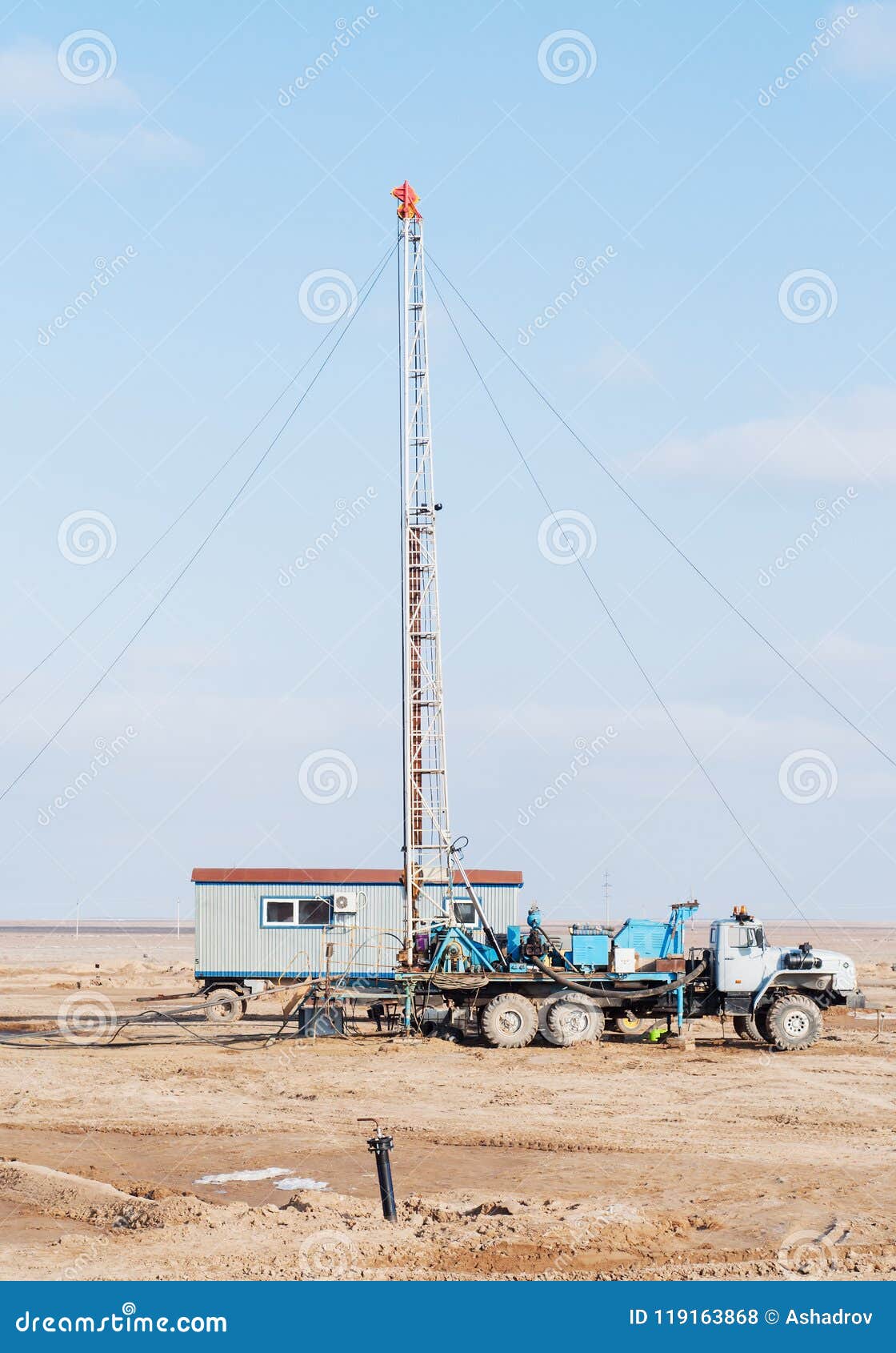 Mobile Drilling Rig in Operation Stock Photo - Image of equipment ...