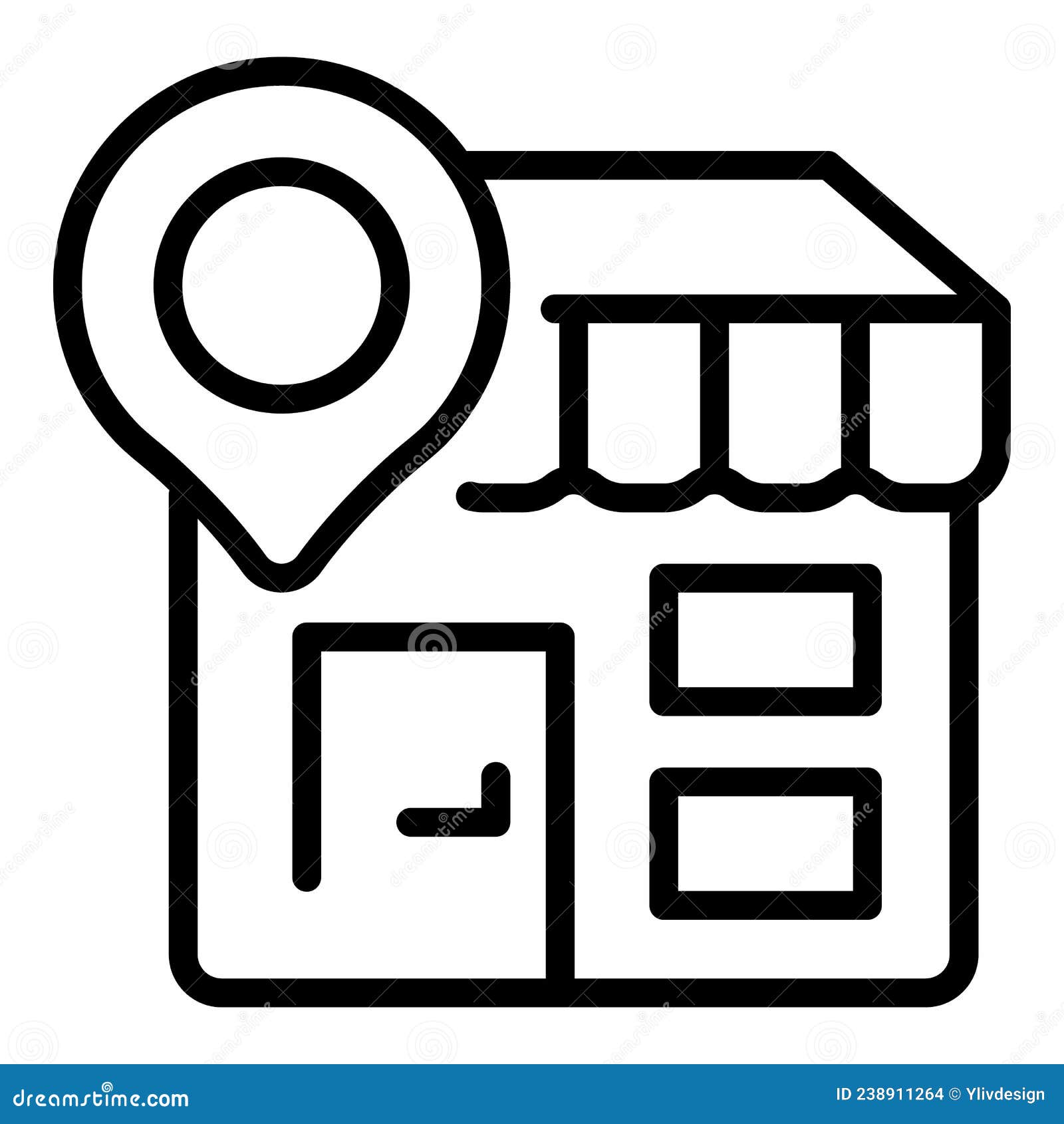 Mobile Drop Shop Icon Outline Vector. Store Map Stock Illustration ...