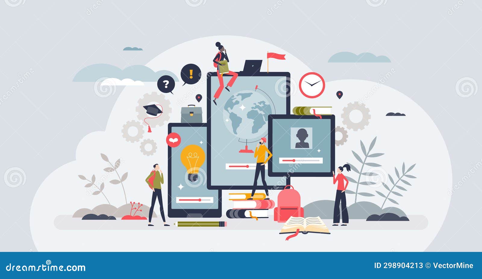 Mobile EdTech or Education Technology for Online Learning Tiny Person ...