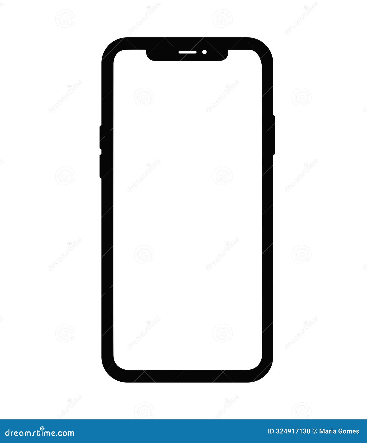 Mobile Electronic Cell Phone Empty Screen Vector Design in Illustrator ...