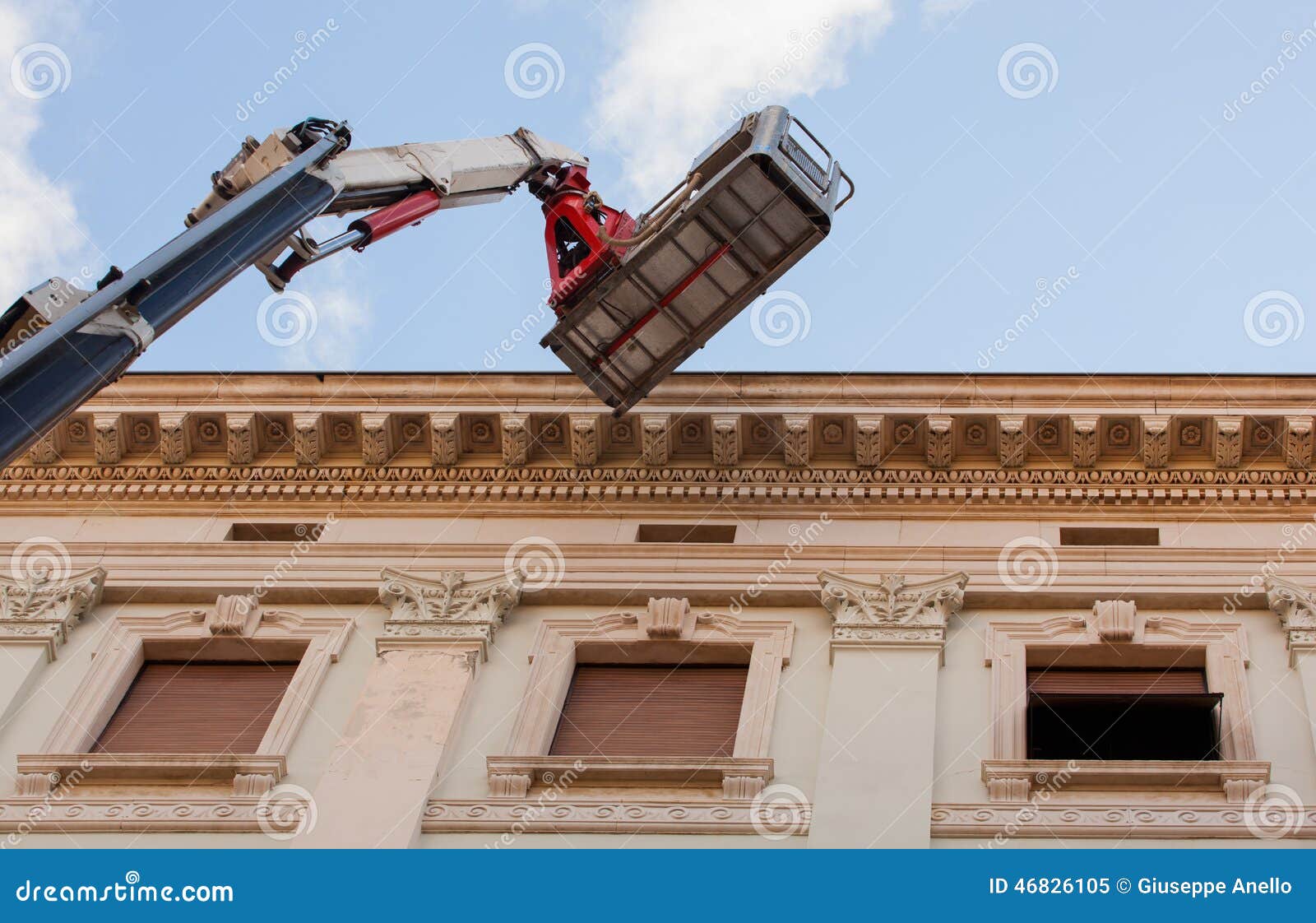 Mobile Elevating Work Platform Machine Stock Image - Image of building ...