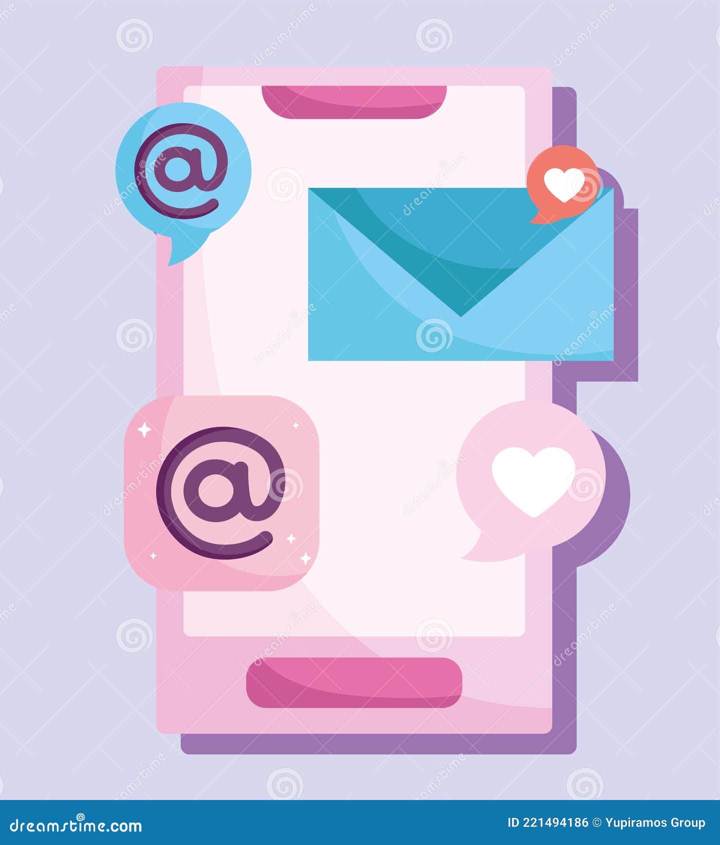 Mobile email app stock vector. Illustration of design - 221494186