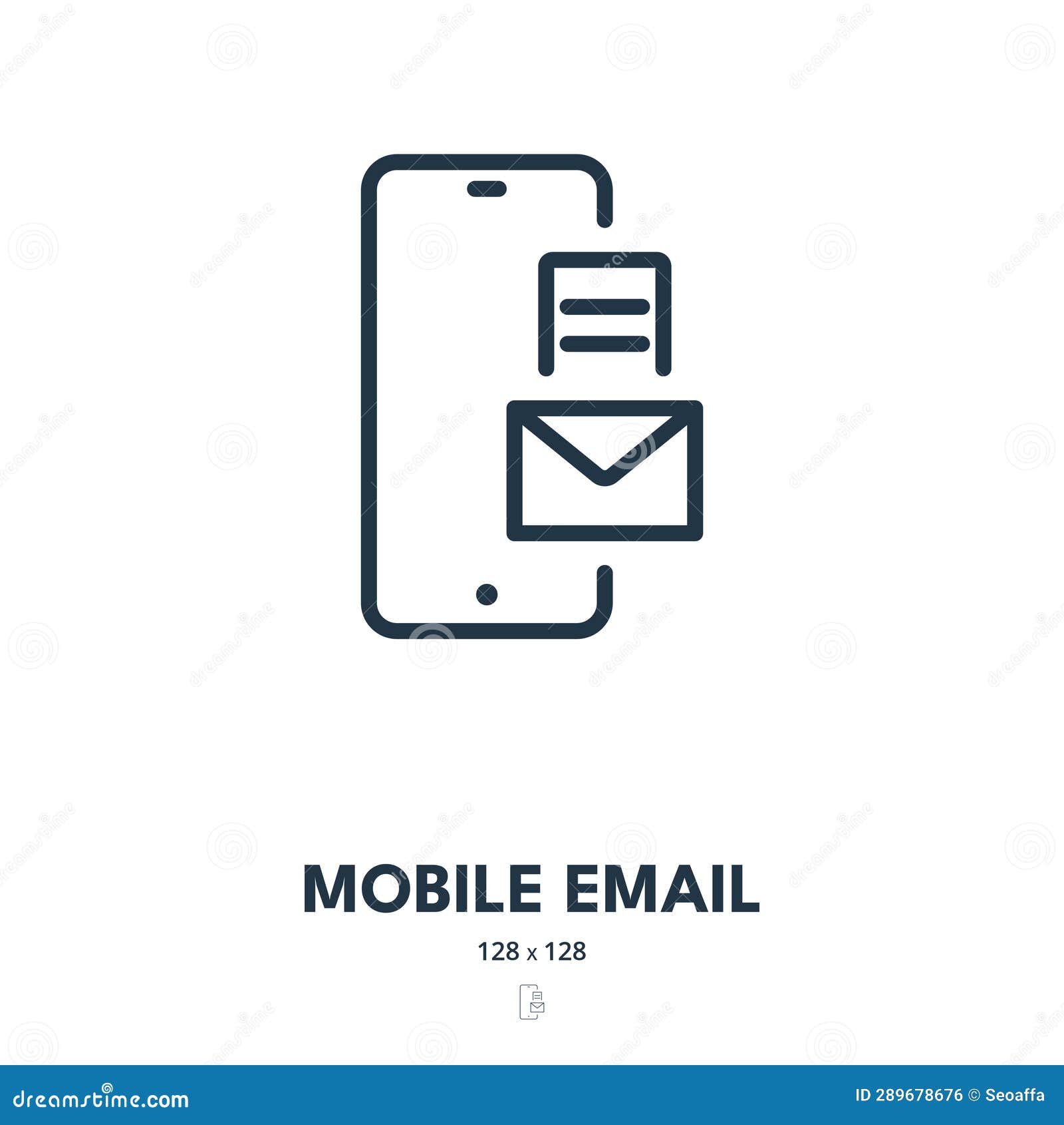 Mobile Email Icon. Smart Phone, Message, Mail. Editable Stroke. Vector ...