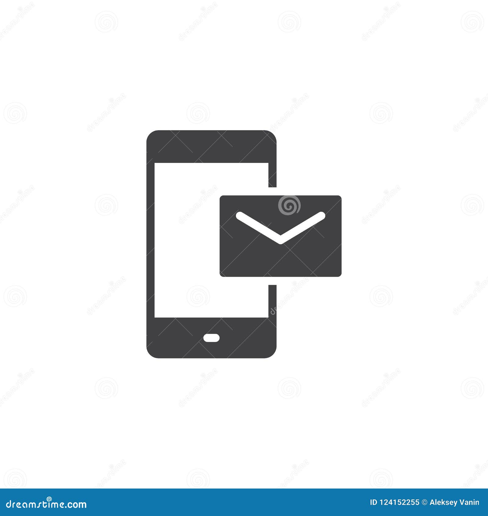 Mobile email vector icon stock vector. Illustration of send - 124152255