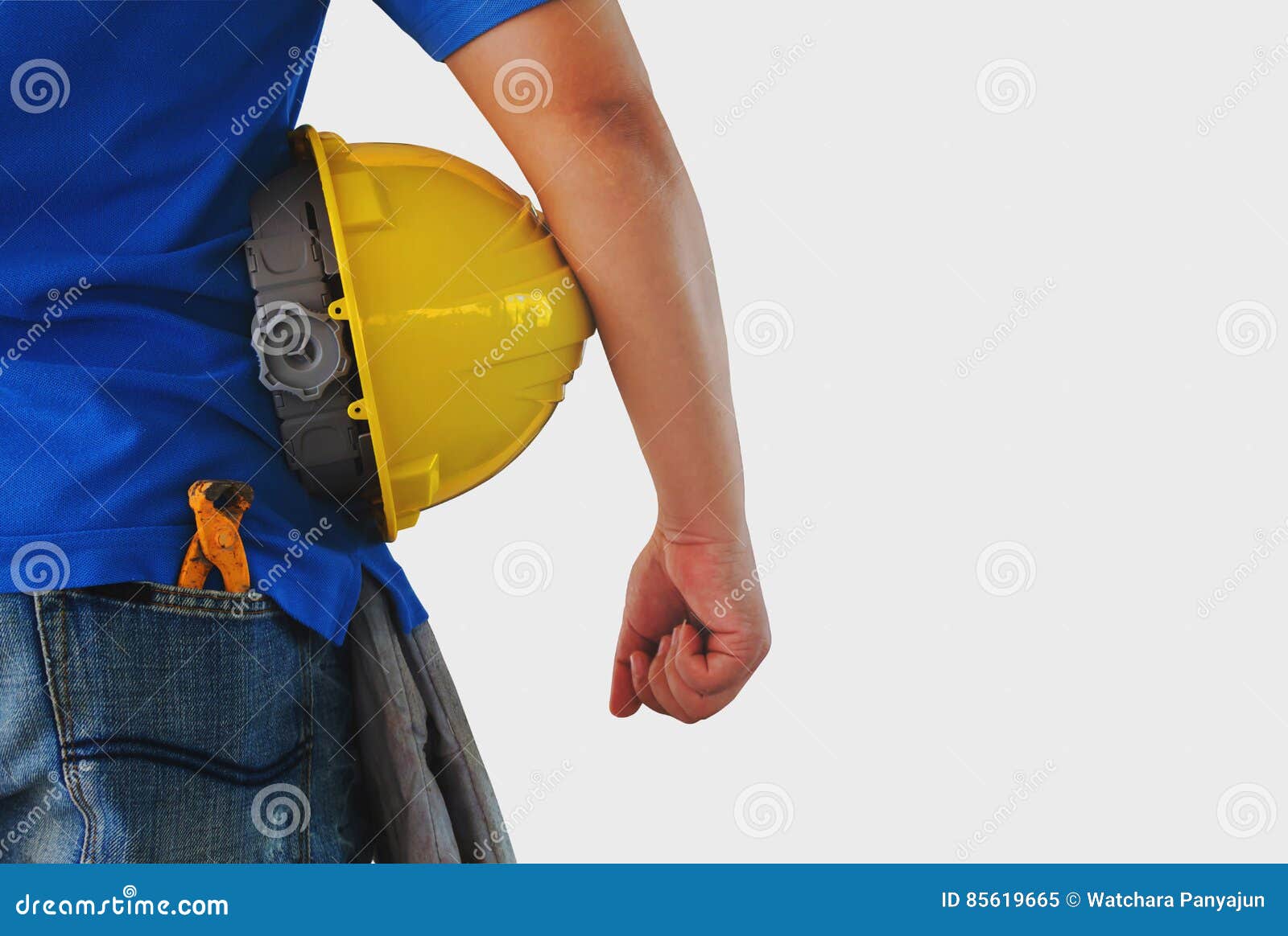 Mobile Engineer Yellow Helmet Stock Image - Image of inspector, hardhat ...