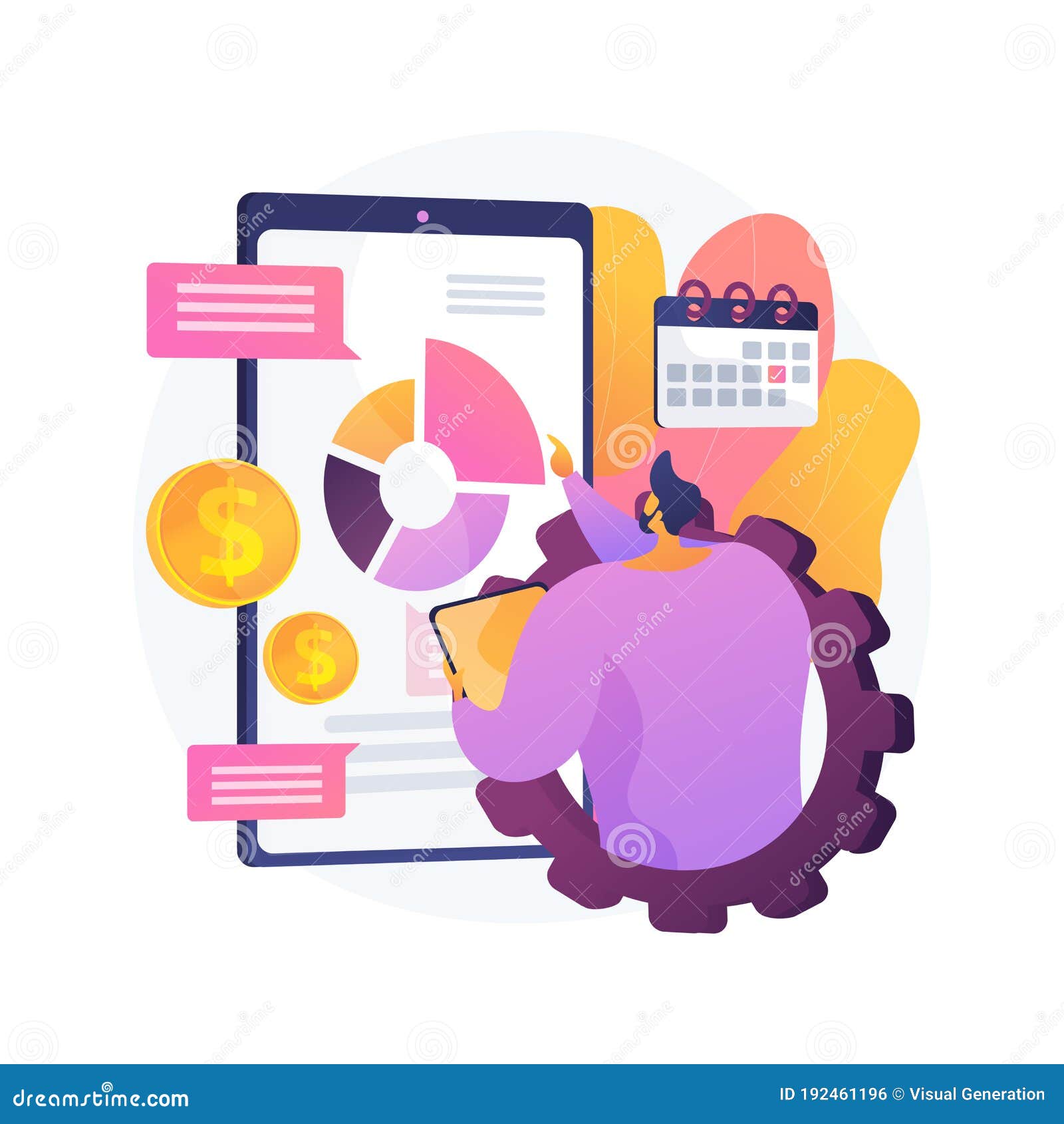 Expense Management System Icon Design Cartoon Vector | CartoonDealer ...
