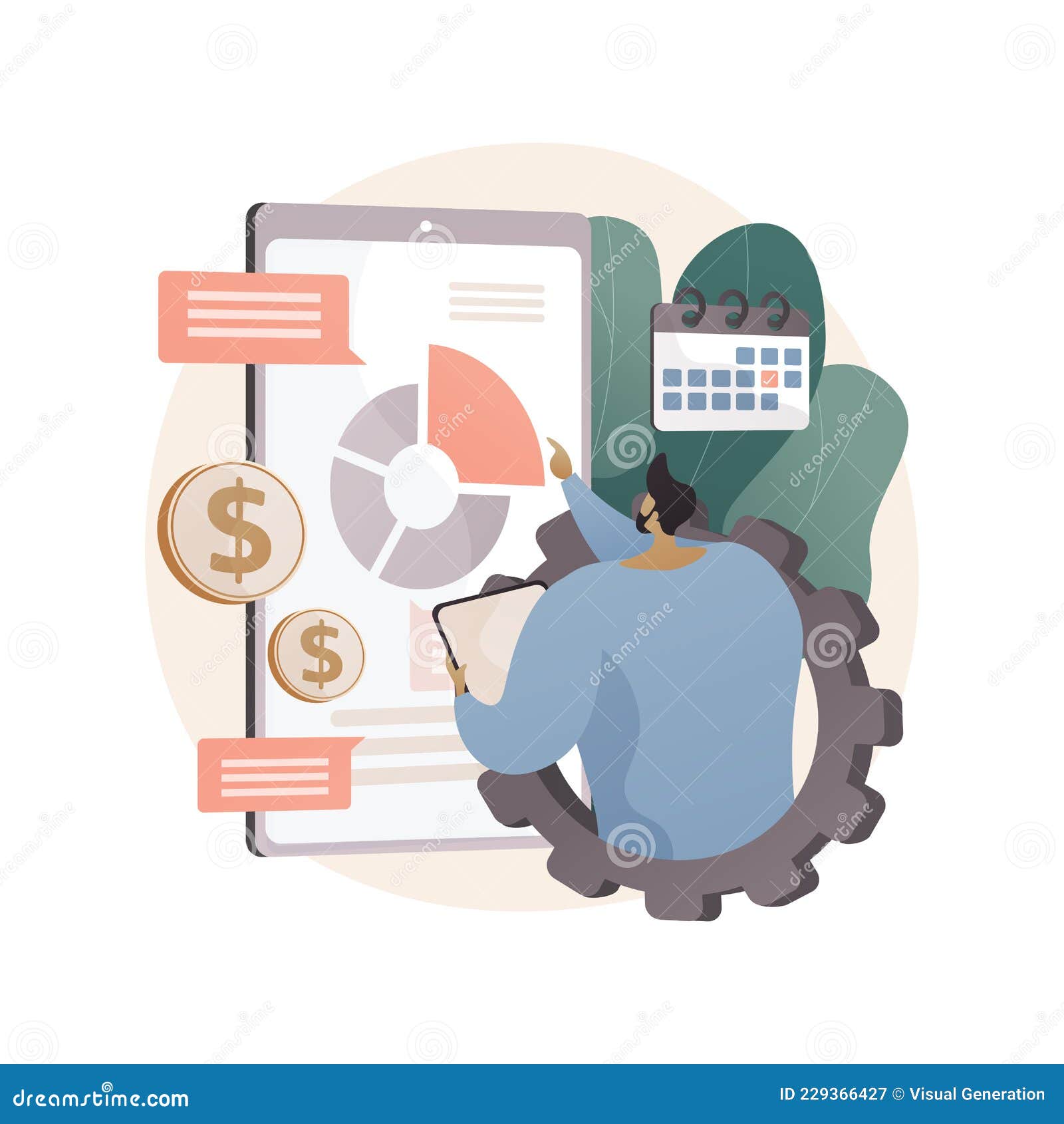Mobile Expense Management Abstract Concept Vector Illustration. Stock ...