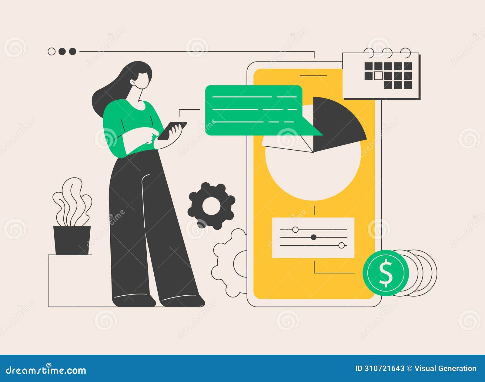 Mobile Expense Management Abstract Concept Vector Illustration. Stock ...