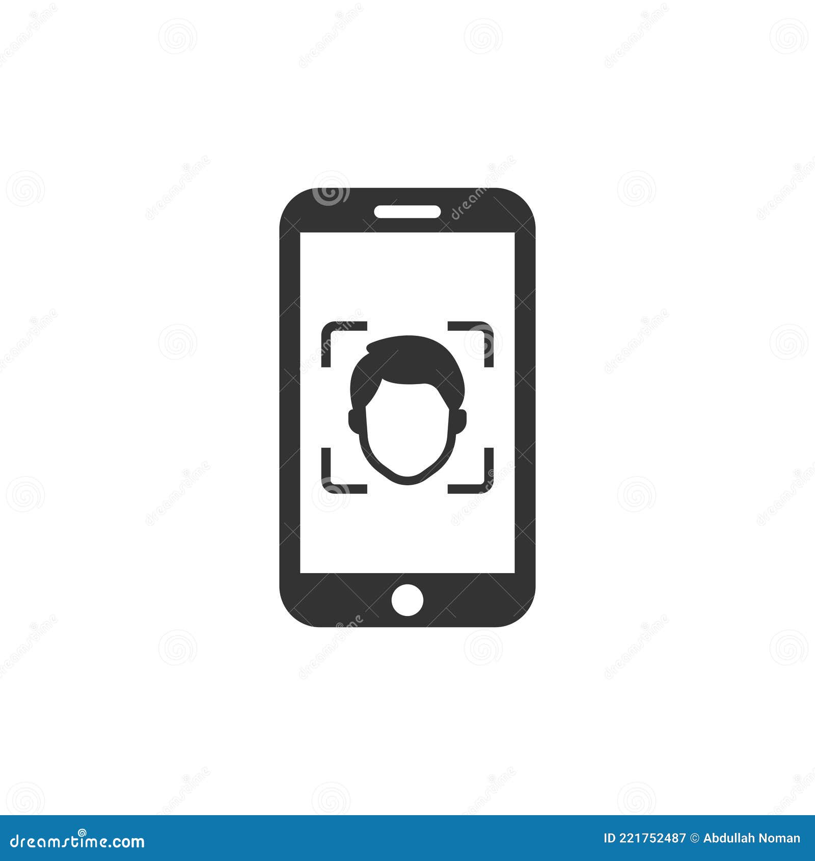 Mobile Face Detection Icon Cartoon Vector | CartoonDealer.com #221752487