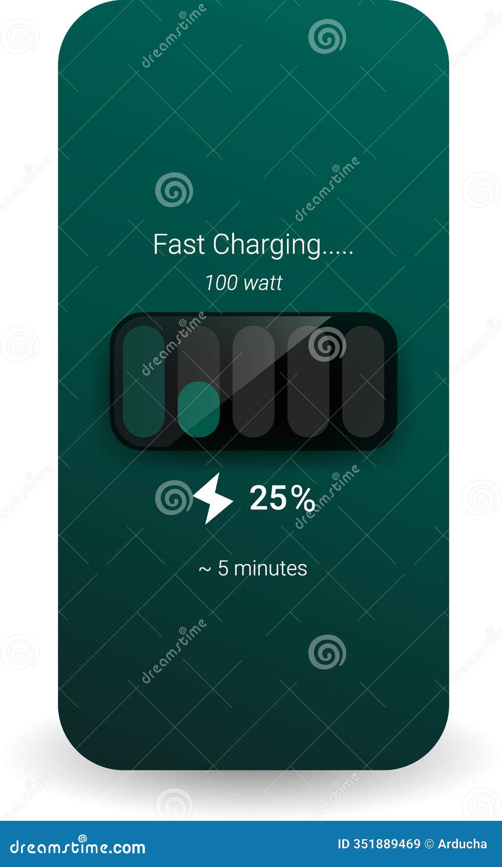 Mobile Fast Charging Feature Display with Battery Icon and Charging ...