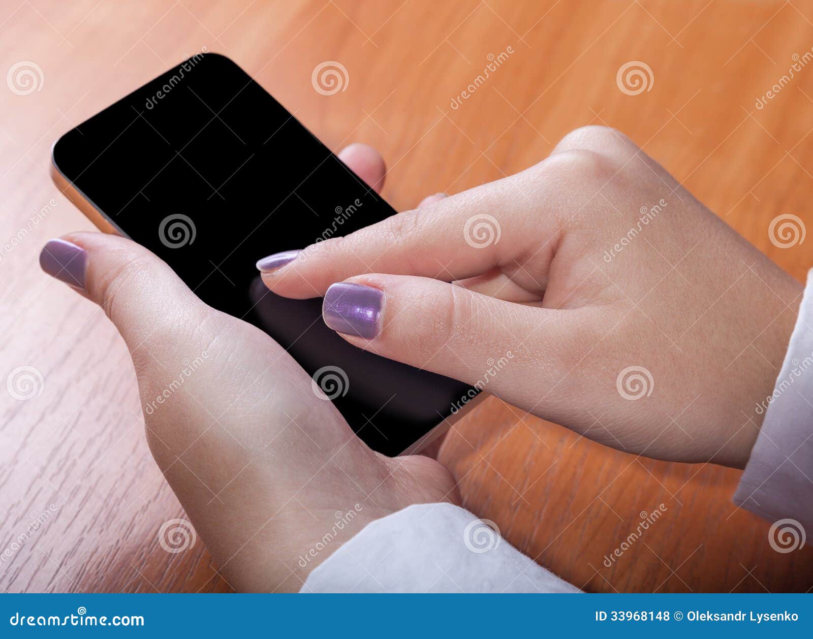 Mobile in female hands stock photo. Image of cell, empty - 33968148