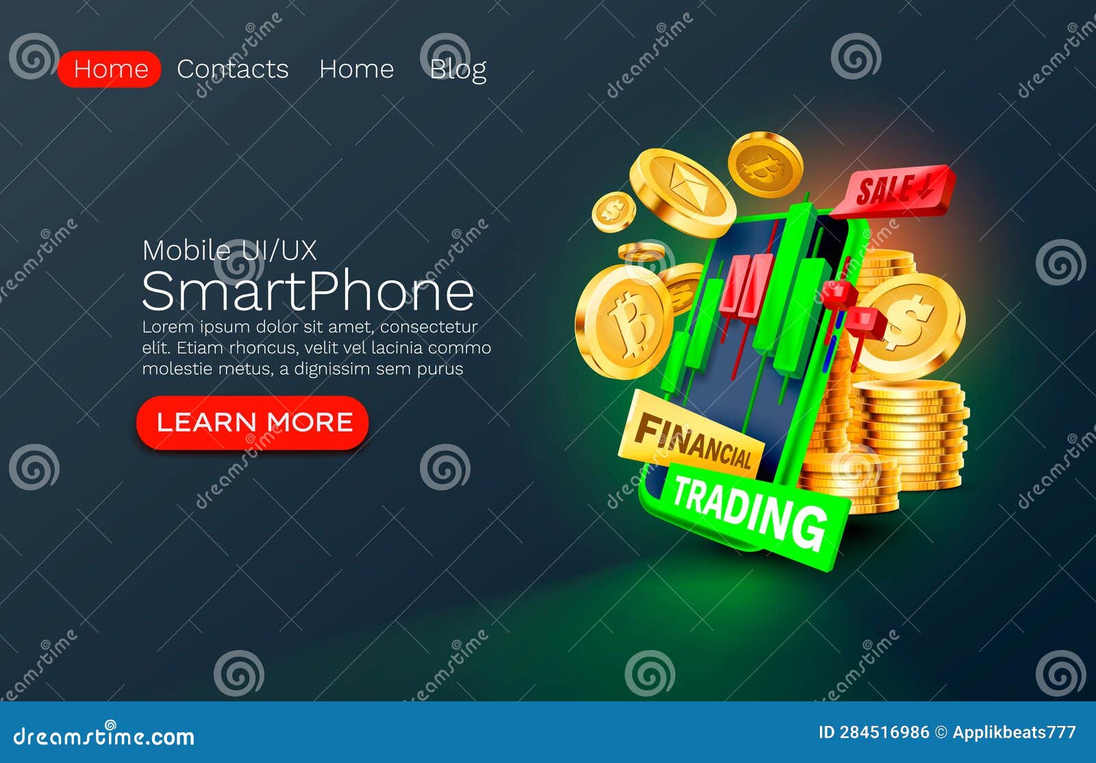 Mobile Financial Trading Service, Financial Payment Smartphone Mobile ...
