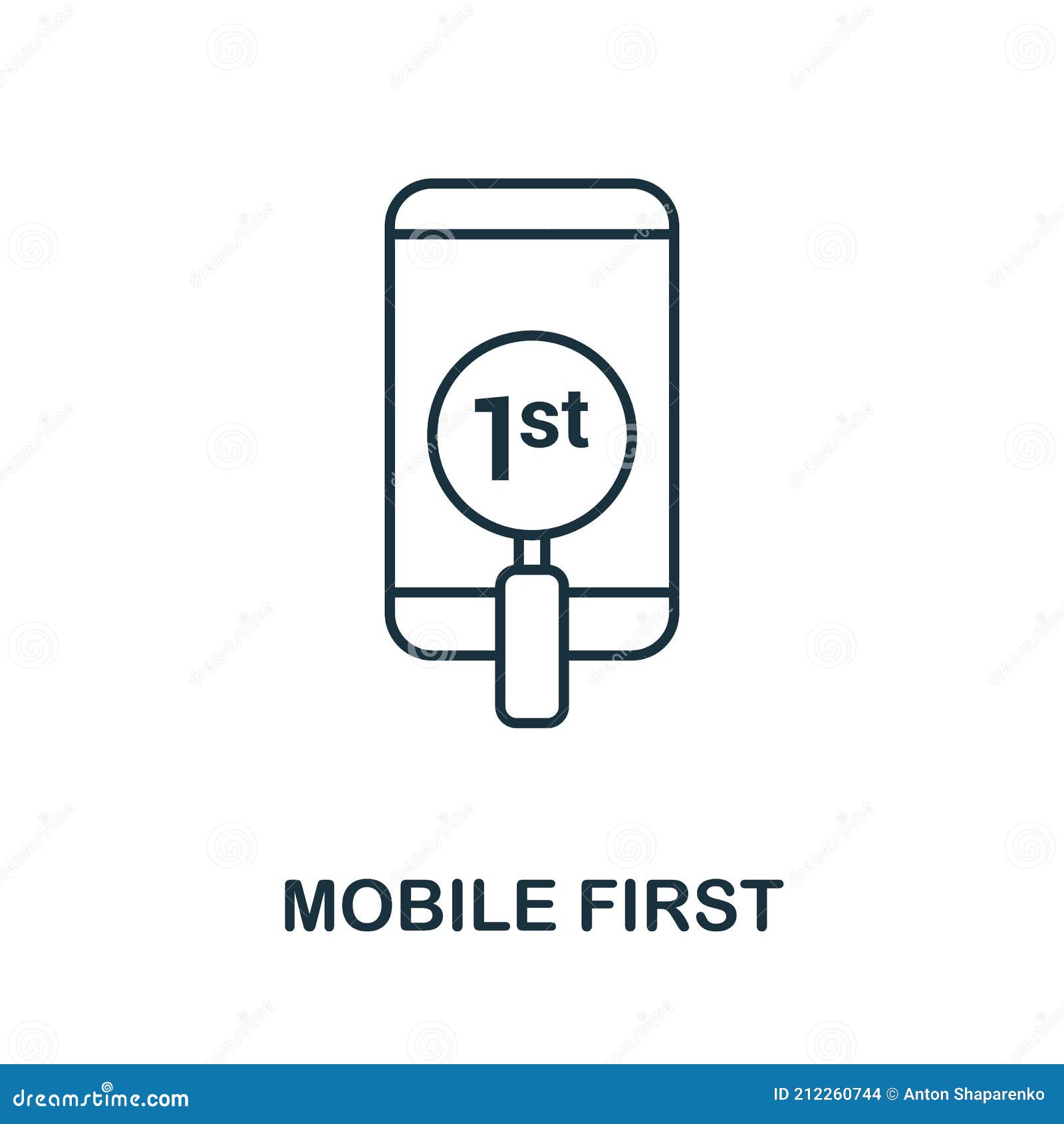 Mobile First Vector Icon Symbol. Creative Sign from Seo and Development ...