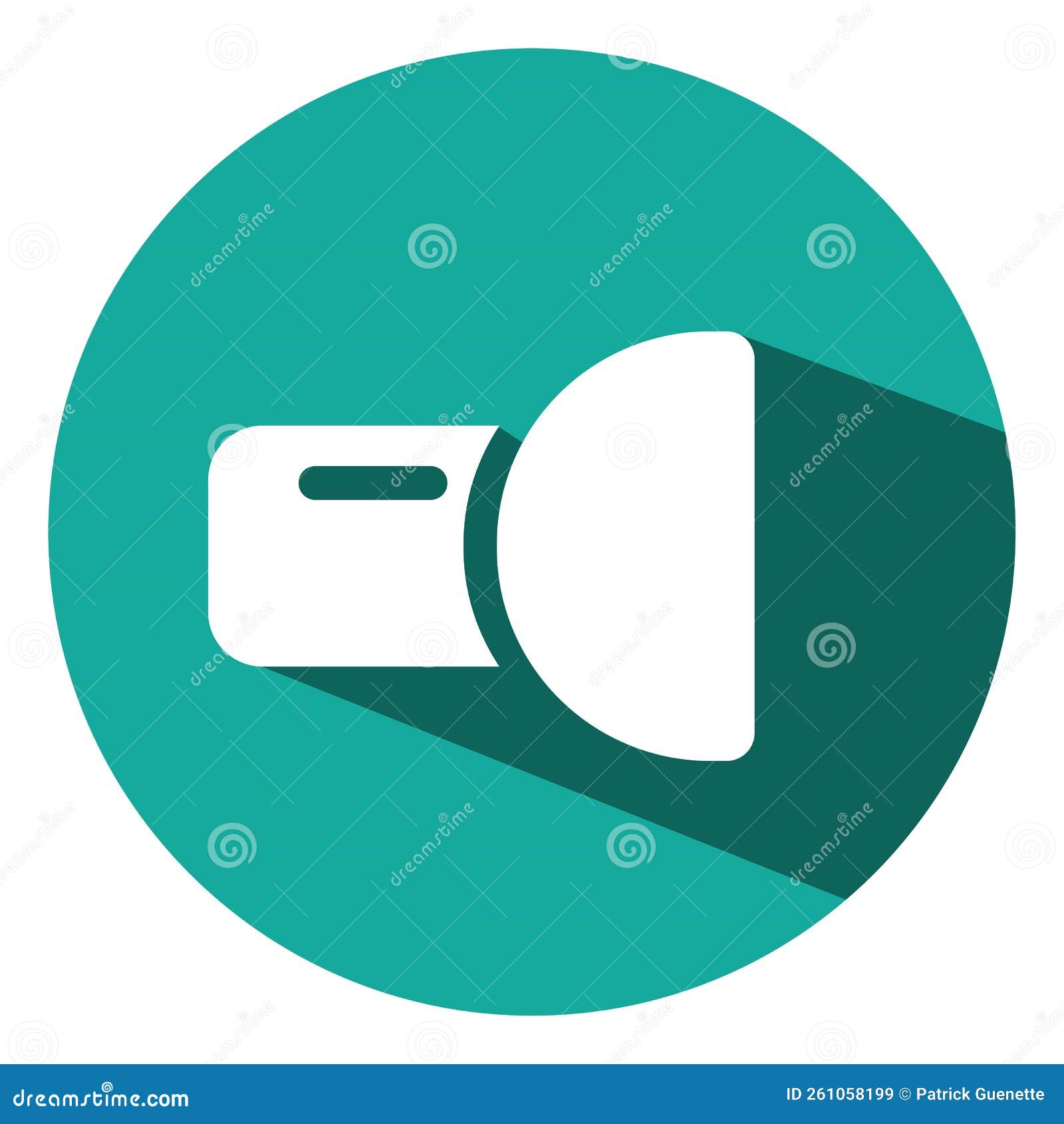 Mobile flashlight, icon stock vector. Illustration of symbol - 261058199