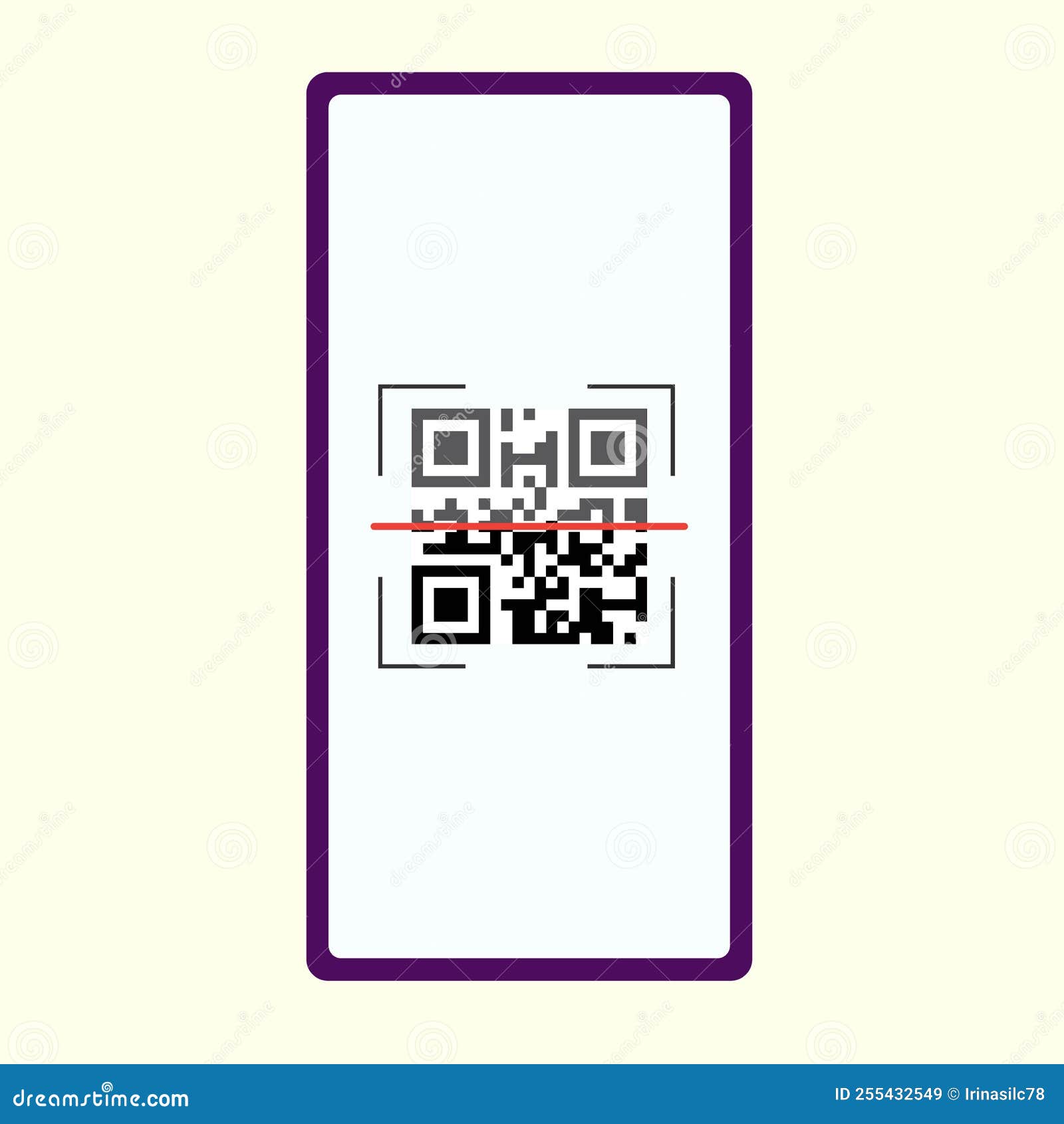 Mobile Flat Icon with Qr Code Stock Vector - Illustration of concept ...