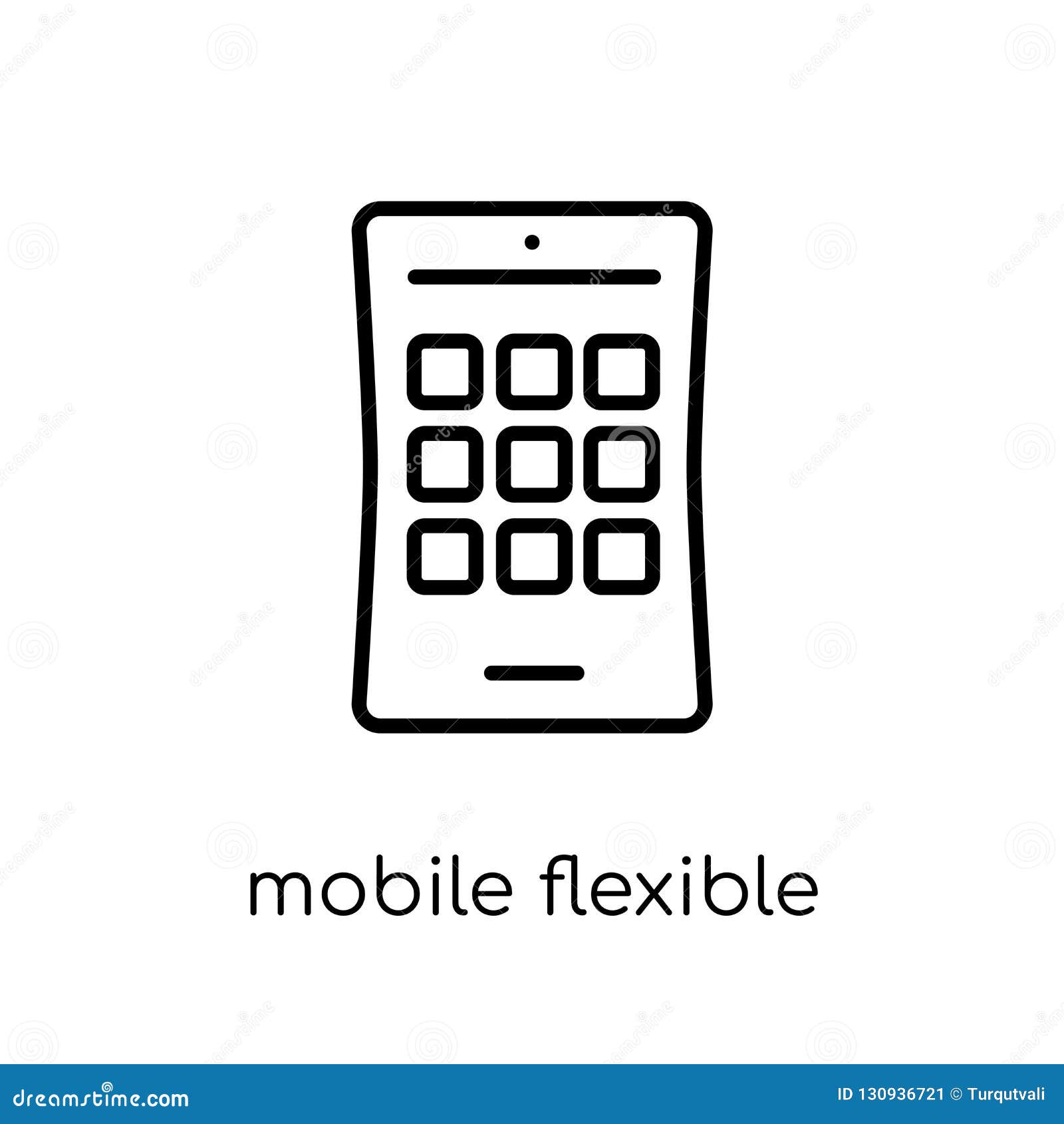 Mobile Flexible Display Icon. Trendy Modern Flat Linear Vector M Stock ...