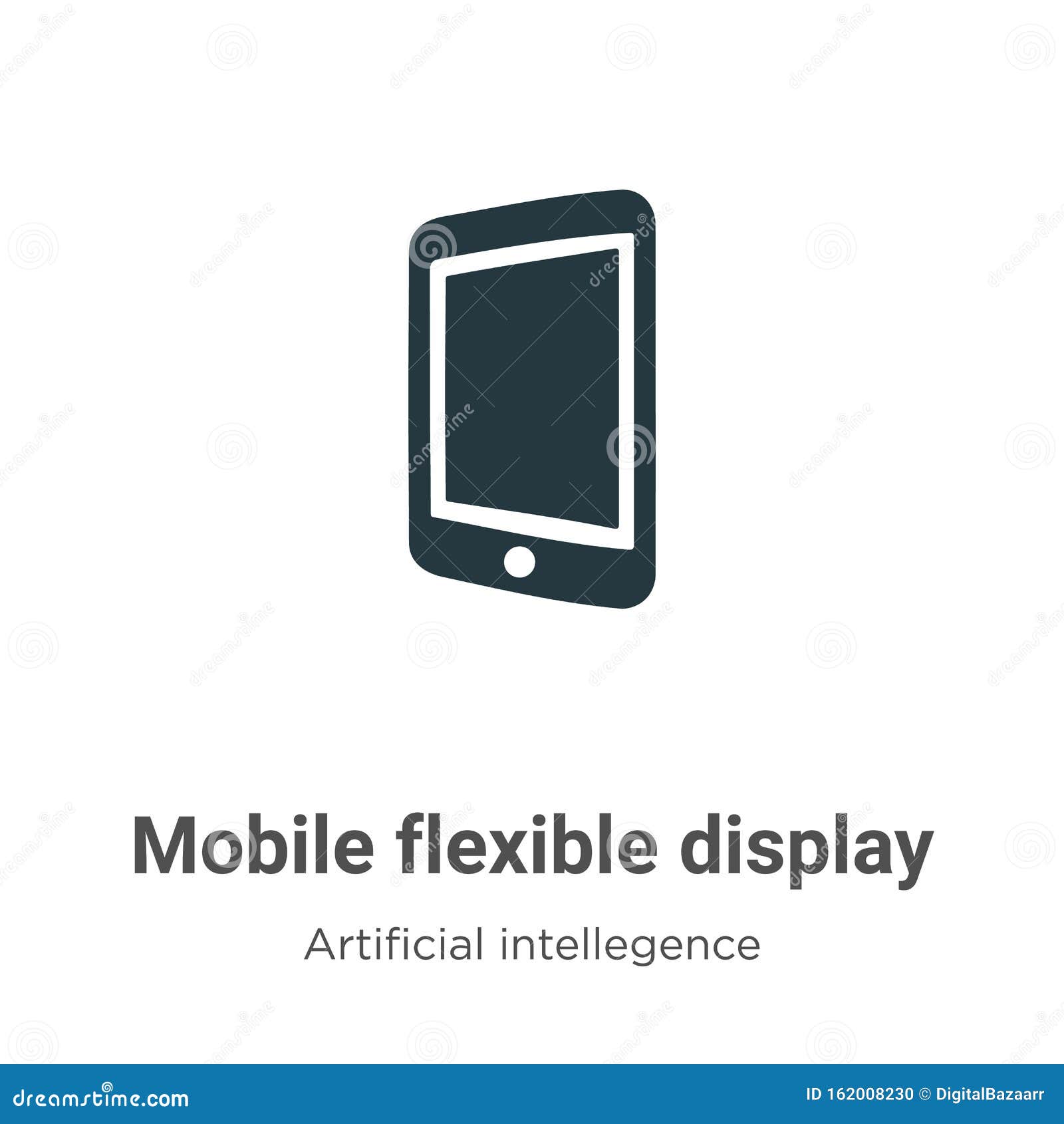 Mobile Flexible Display Vector Icon on White Background. Flat Vector ...