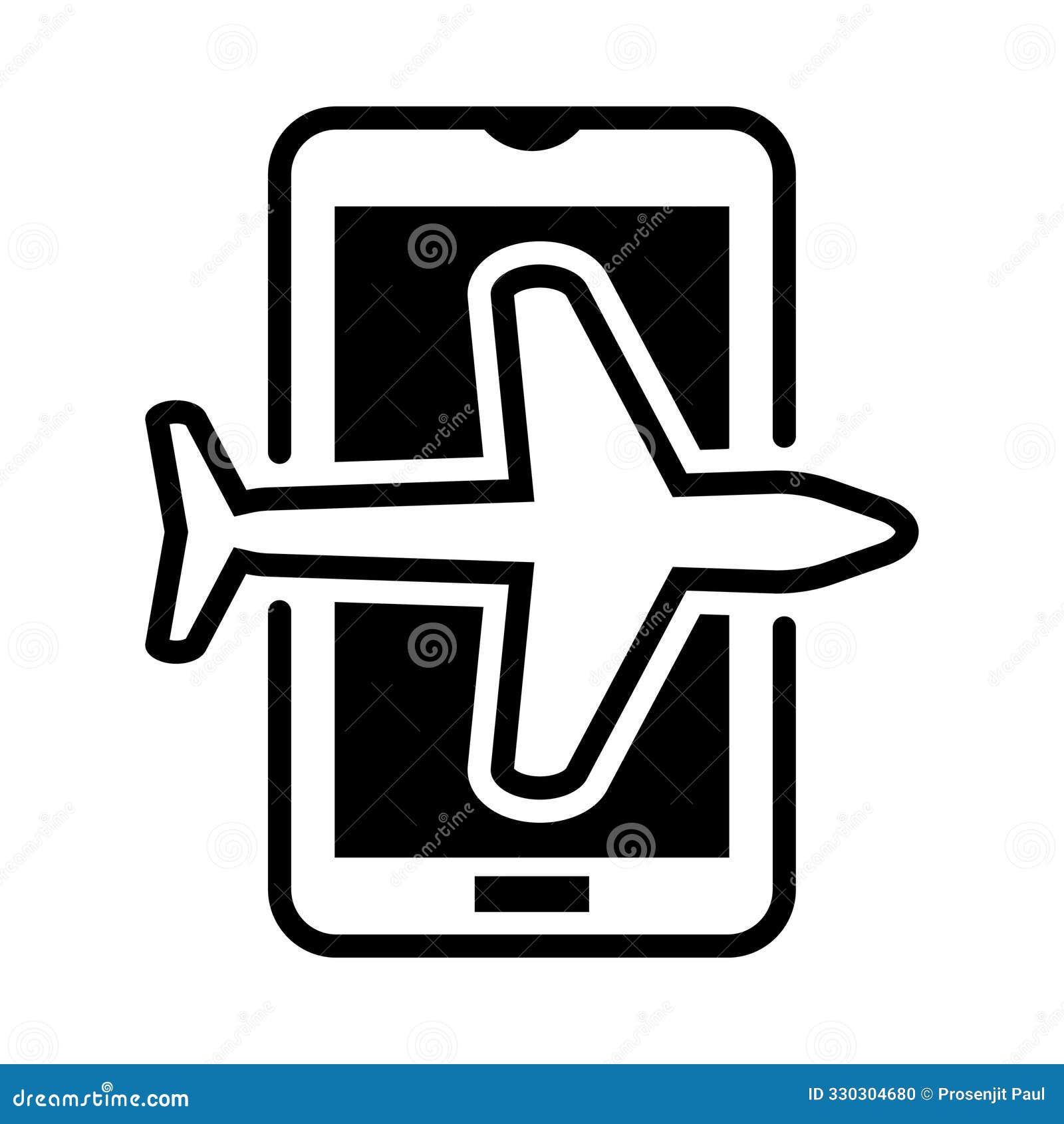 Mobile, Flight, Plane, Online, Mobile Online Flight Check-in Icon Stock ...