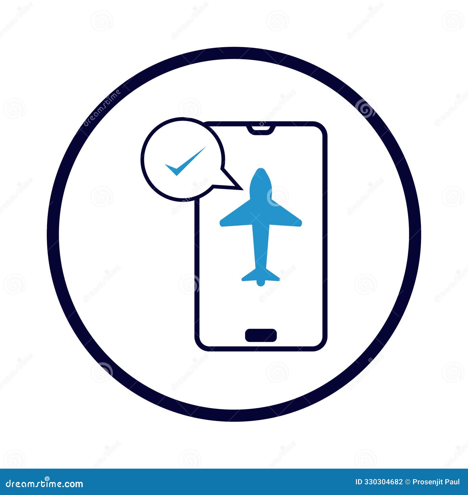Mobile, Flight, Plane, Online, Mobile Online Flight Check-in Icon Stock ...