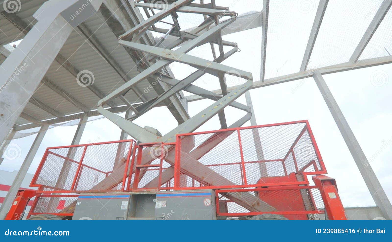 Mobile Lifting Platform at the Construction Site. Professional ...