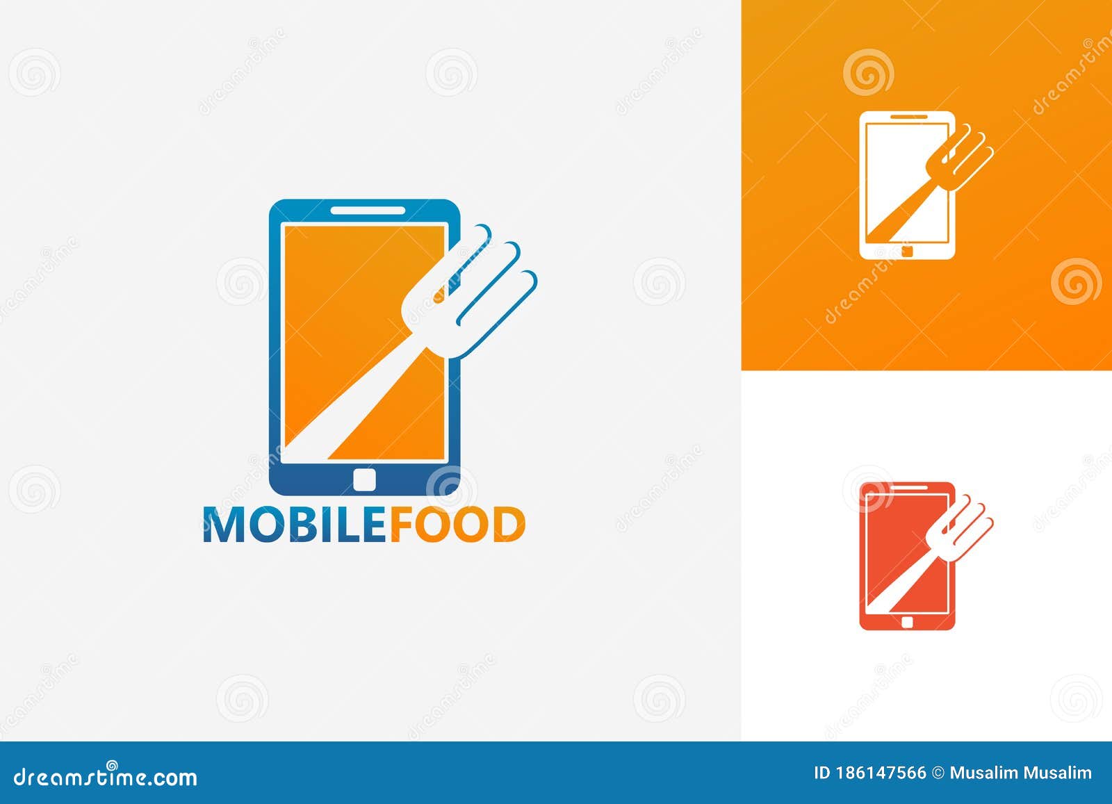 Mobile Food Logo Template Design Vector, Emblem, Design Concept ...