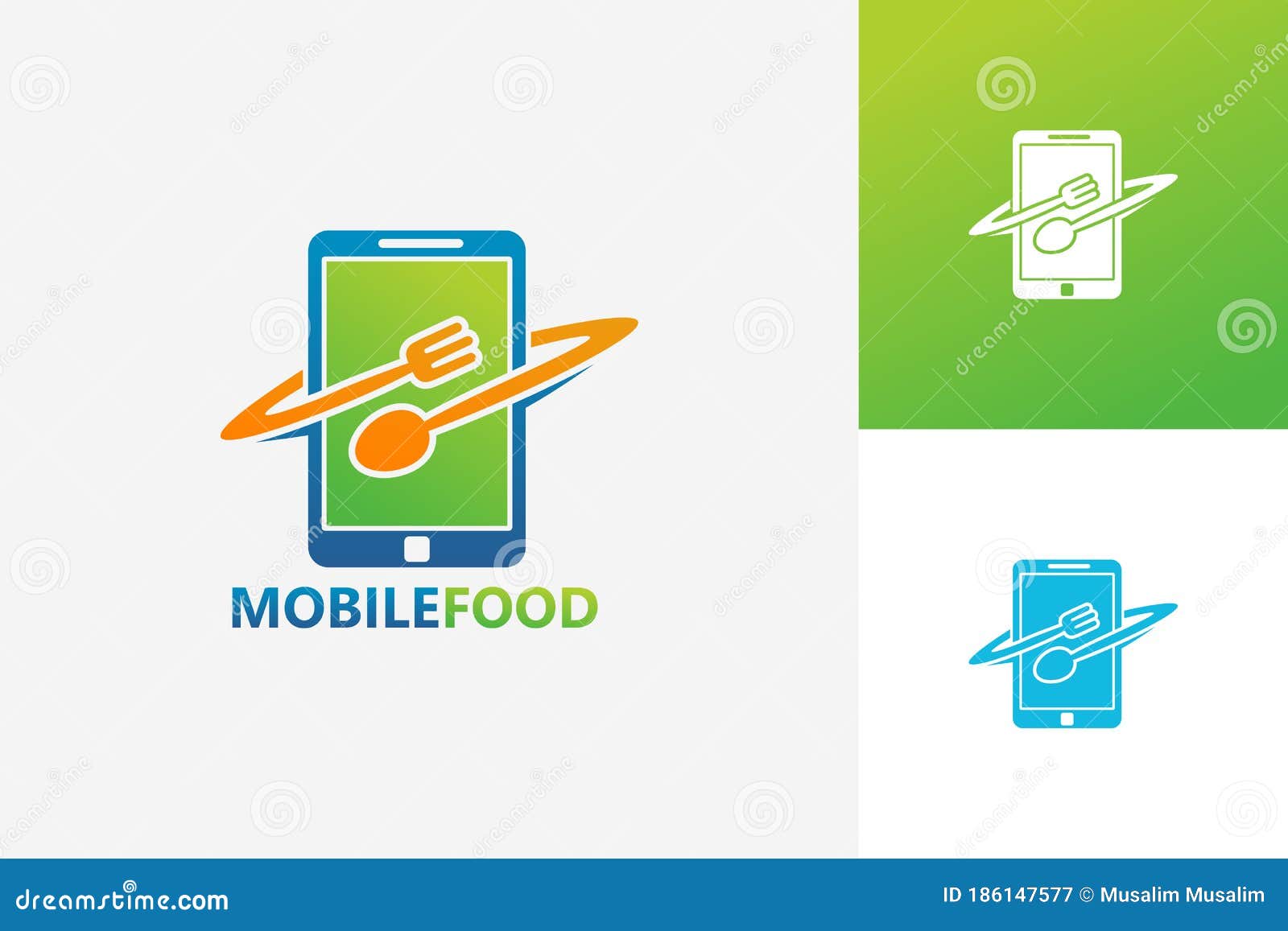 Mobile Food Logo Template Design Vector, Emblem, Design Concept ...