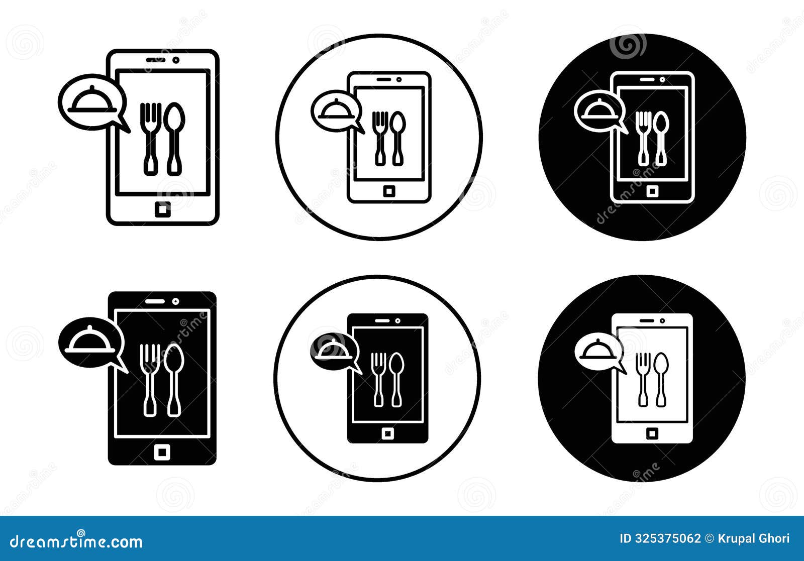 Mobile food ordering icon stock vector. Illustration of symbol - 325375062