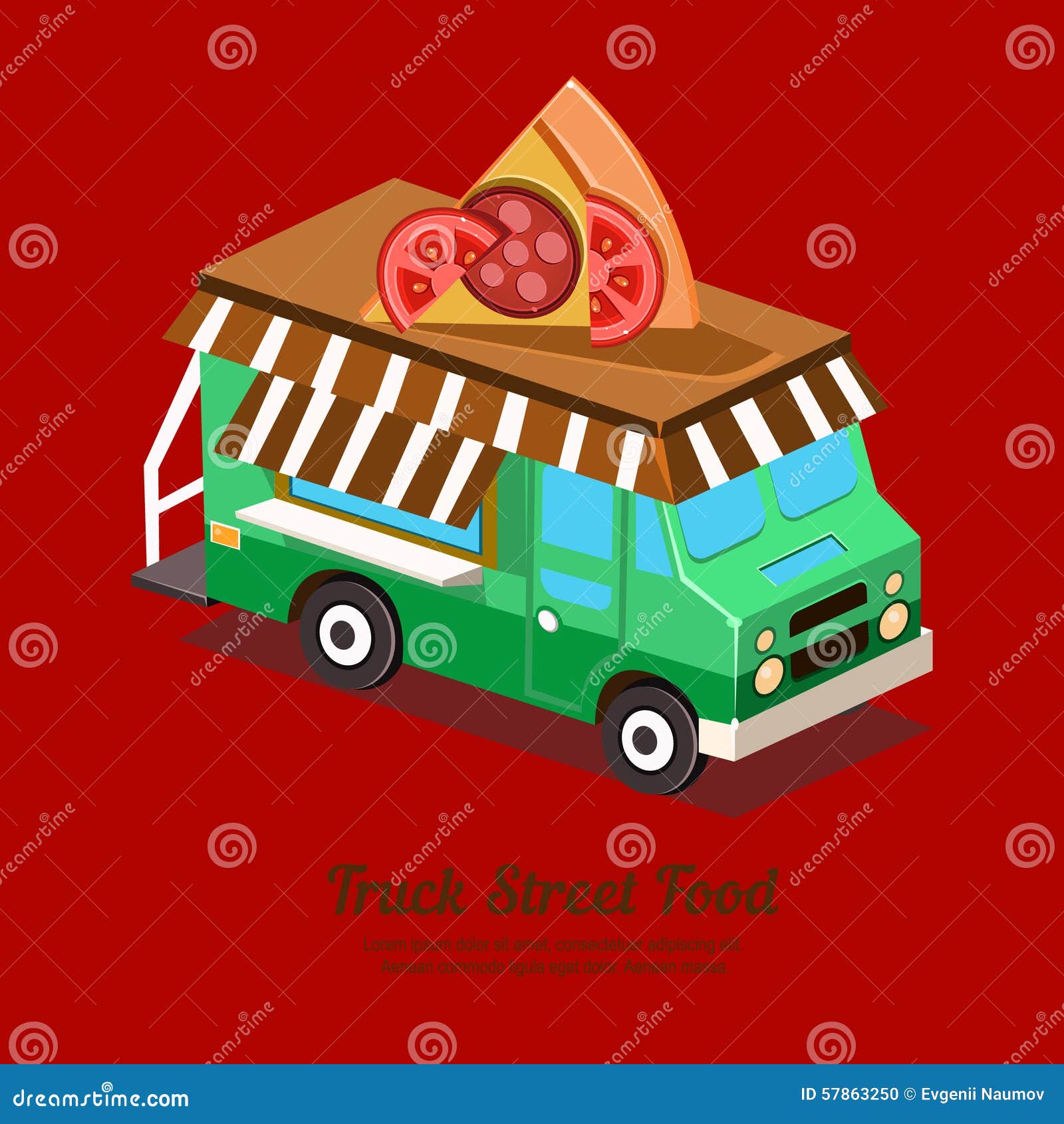 Mobile Food Van stock vector. Illustration of lunch, isolated - 57863250