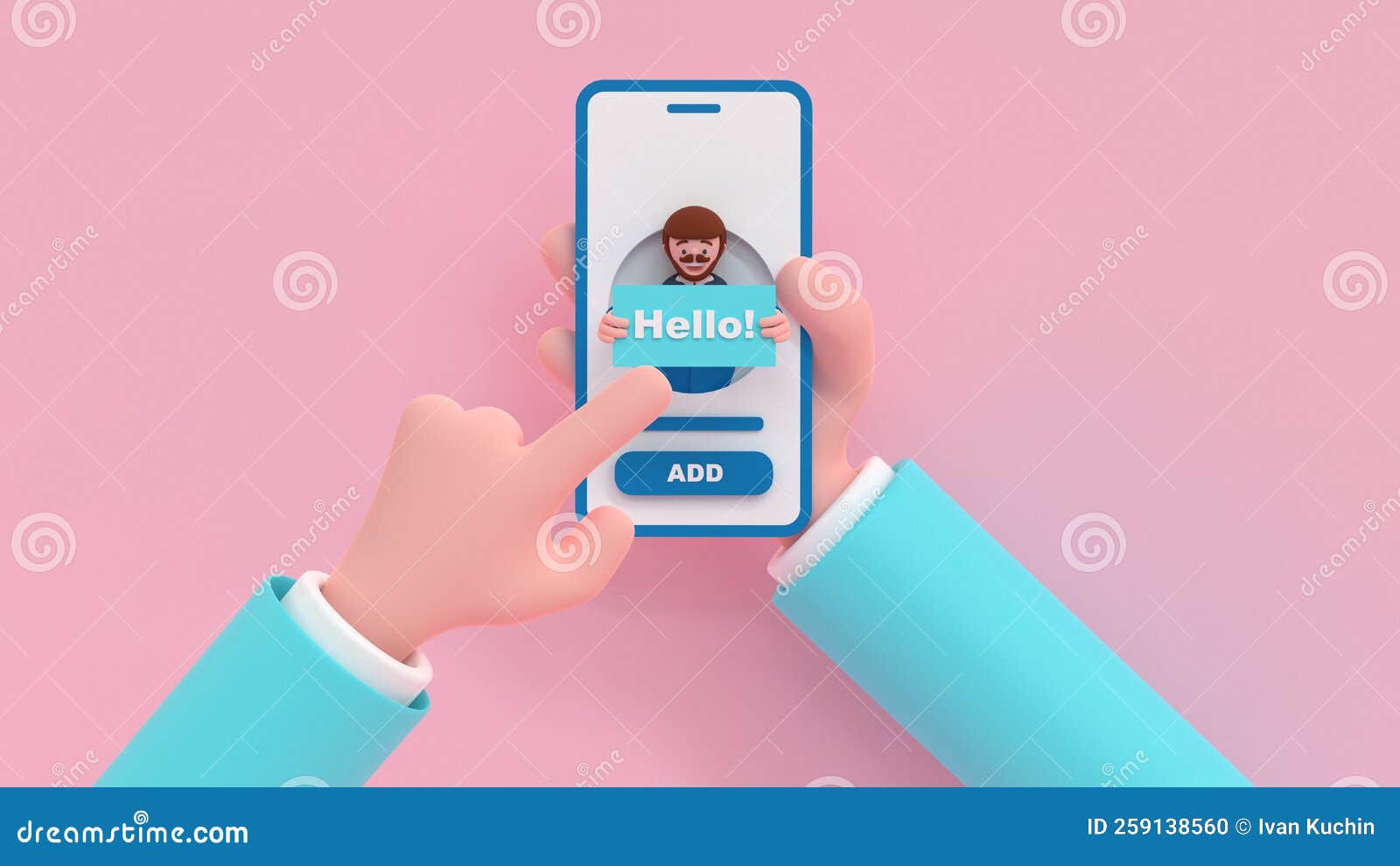 Mobile friend. stock illustration. Illustration of render - 259138560