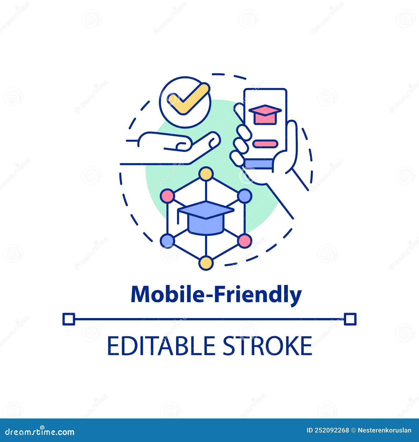 Mobile-friendly Concept Icon Stock Vector - Illustration of phone ...