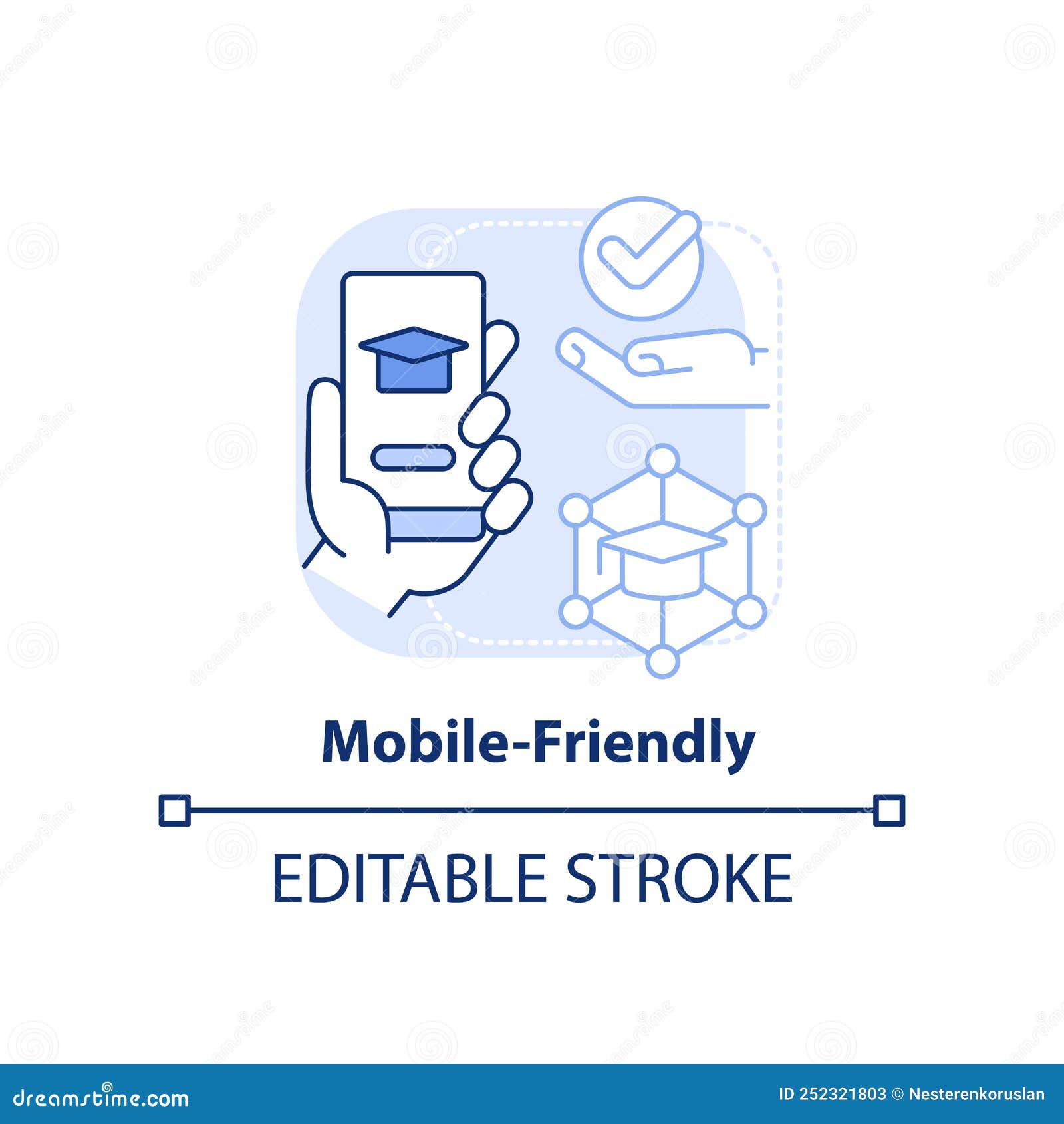 Mobile-friendly Light Blue Concept Icon Stock Vector - Illustration of ...