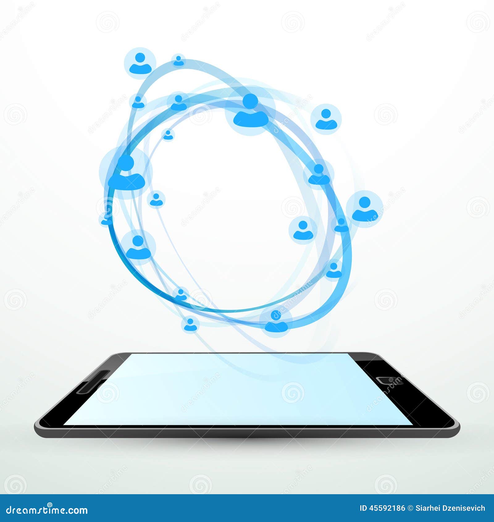 Mobile Friendship Circle Concept Background Stock Vector - Illustration ...