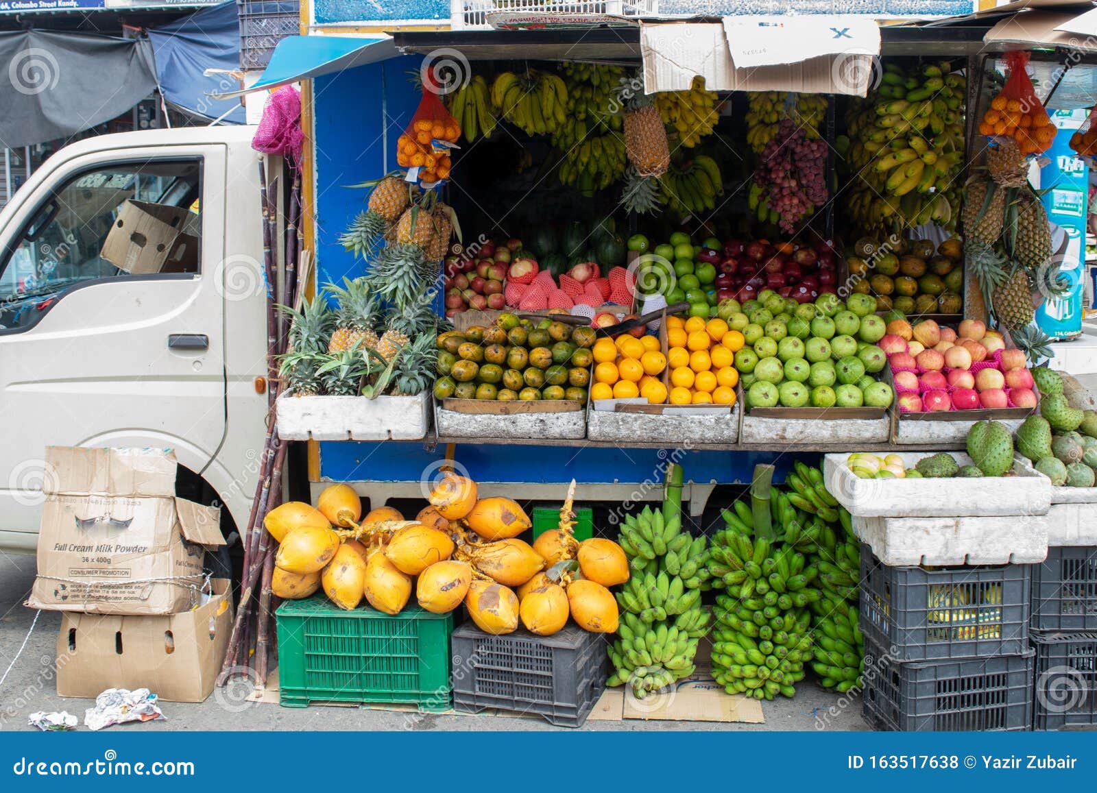 Mobile fruit shop editorial stock photo. Image of ecological - 163517638