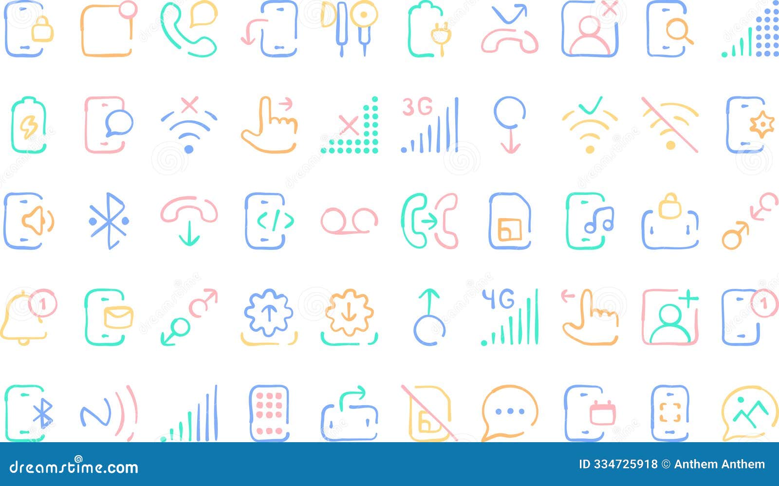 Mobile Functions Icons High-Quality Vector Icons Collection with ...