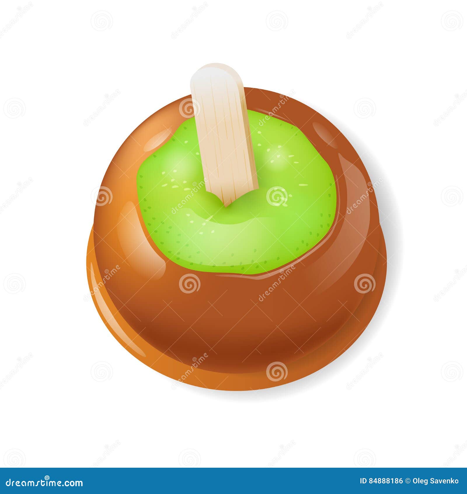 Mobile Game App Design Icon. Candy Apple in Chocolate Stock Vector ...