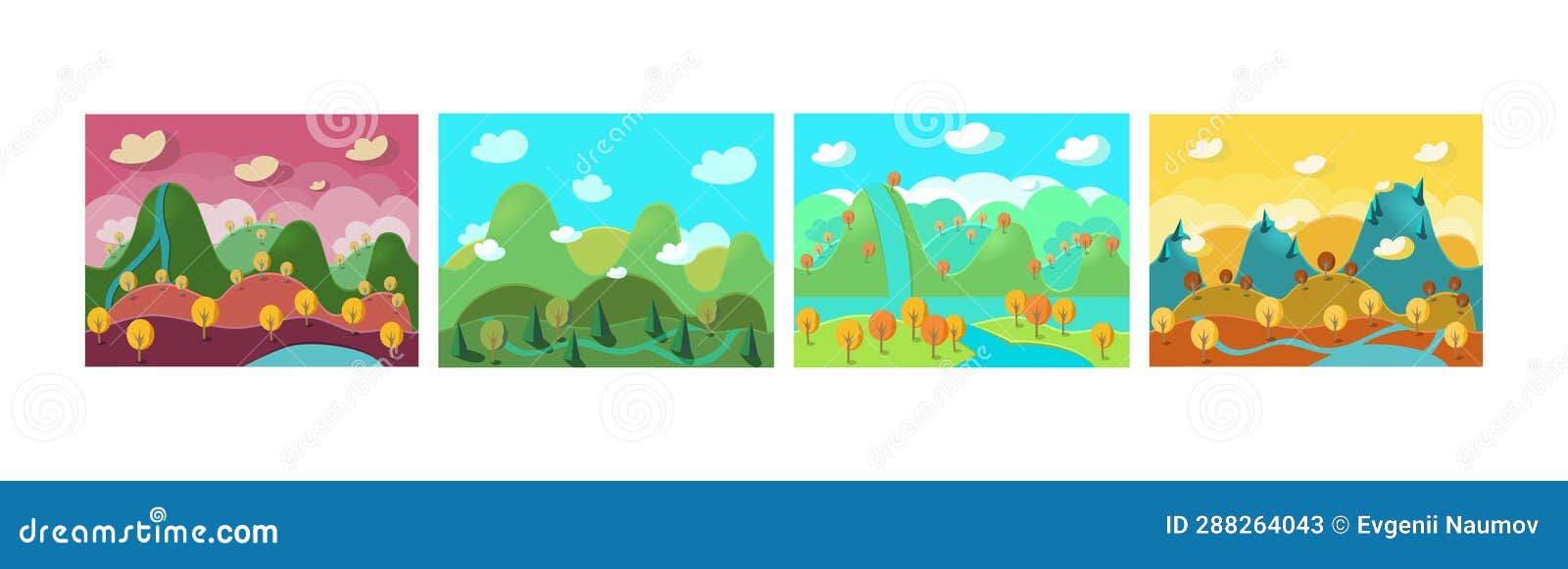 Mobile Game Horizontal Backgrounds and Scenery Vector Set Stock ...