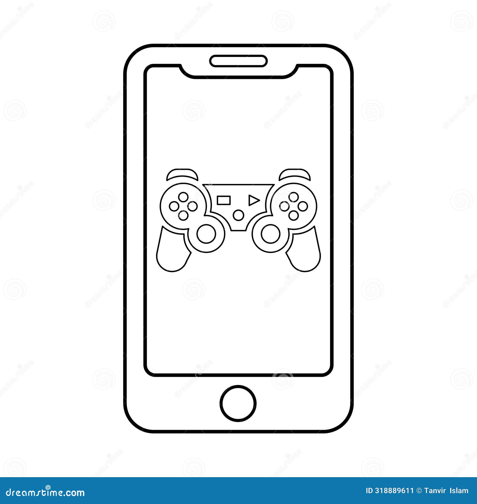 Mobile Game Icon Line Vector Graphics Stock Vector - Illustration of ...