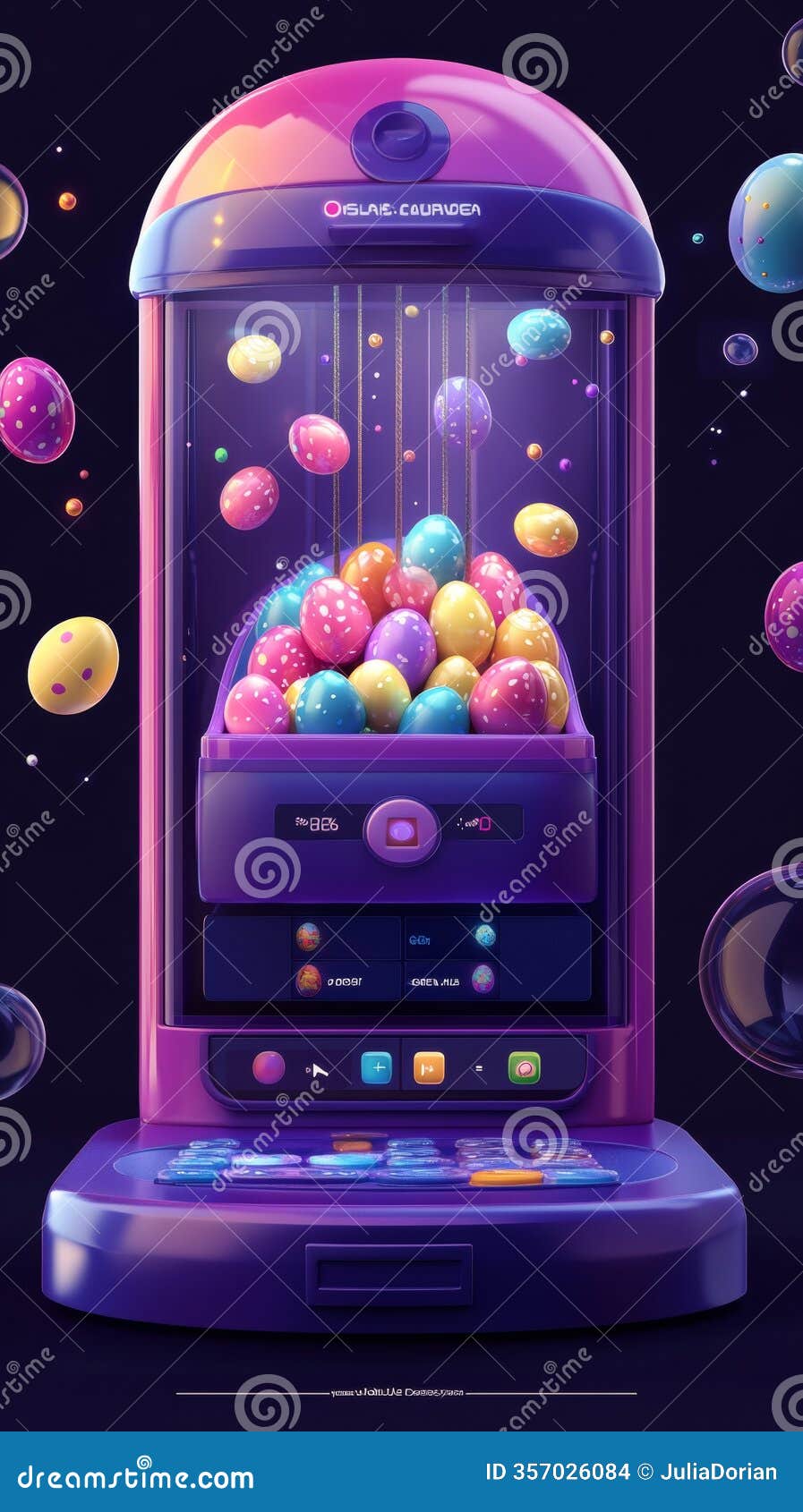Mobile Game UI Easter Egg Claw Machine, Floating Bubbles, Gamification ...