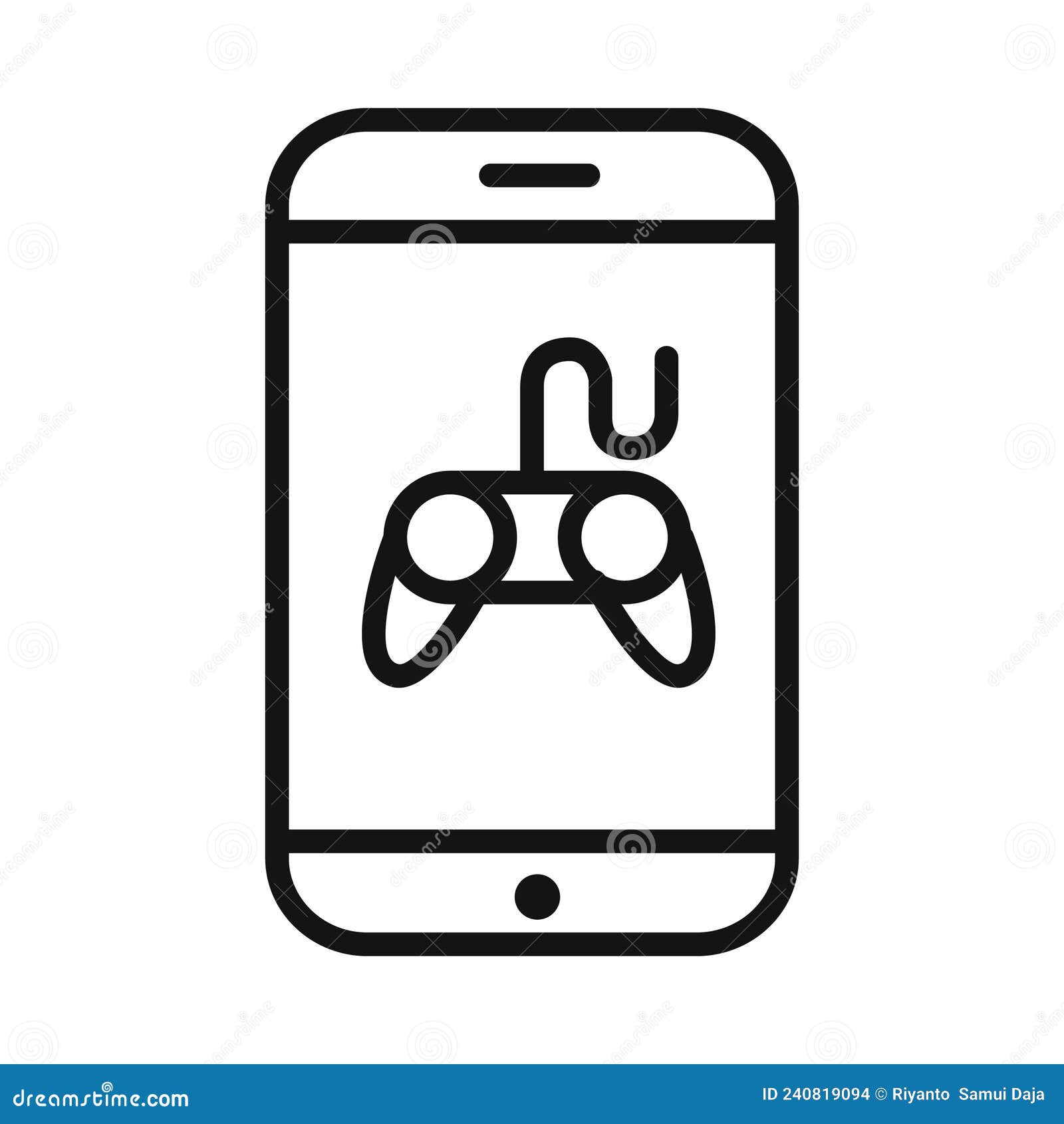 Mobile Games Icon Black and White Illustration Stock Vector ...