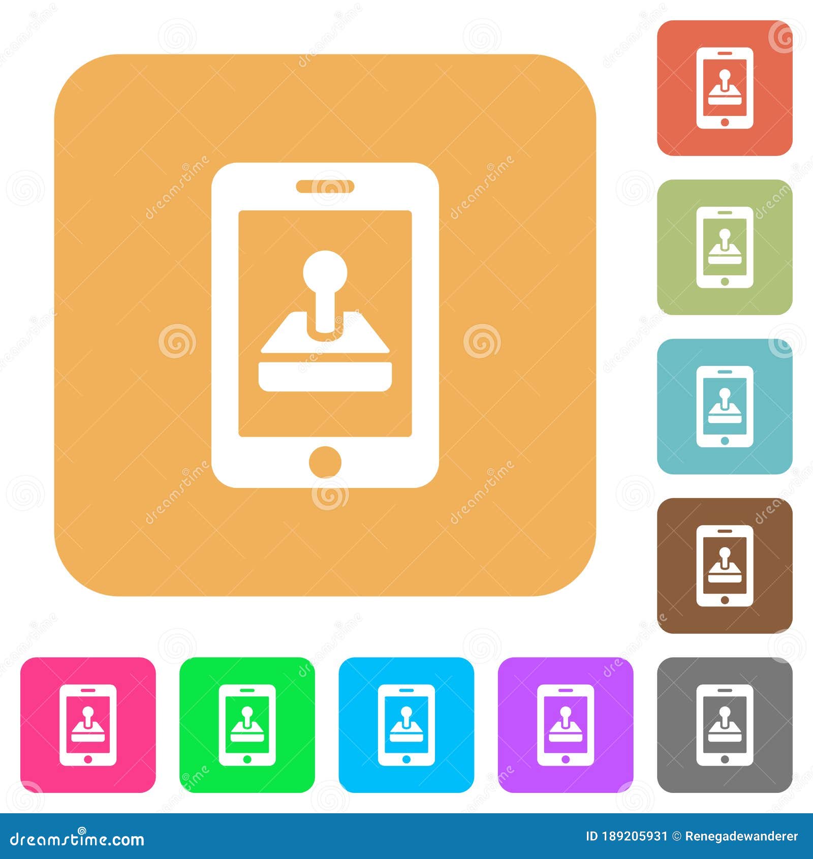 Mobile Games Rounded Square Flat Icons Stock Vector - Illustration of ...