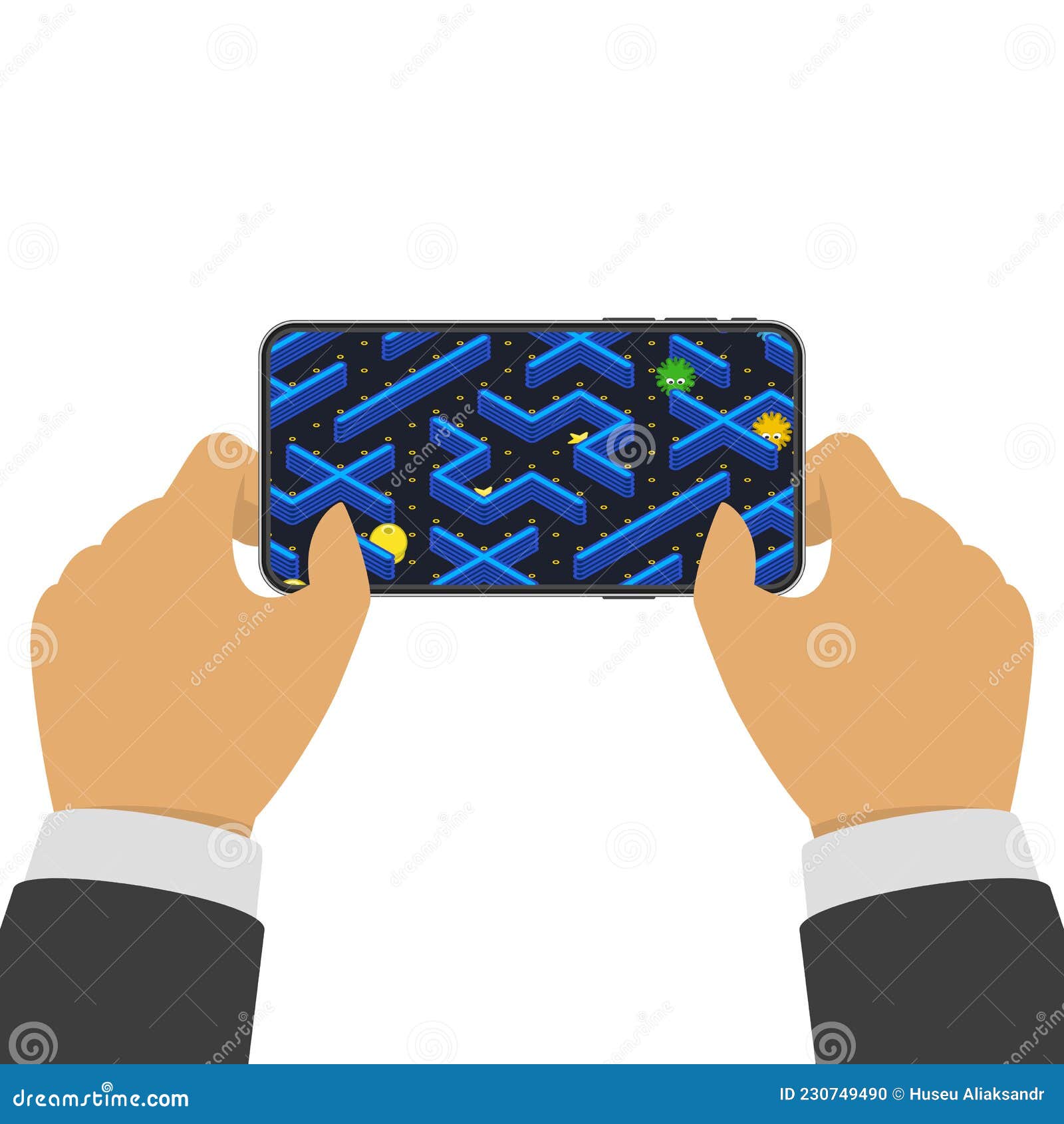 Mobile Gaming Illustration. Stock Vector - Illustration of cellphone ...