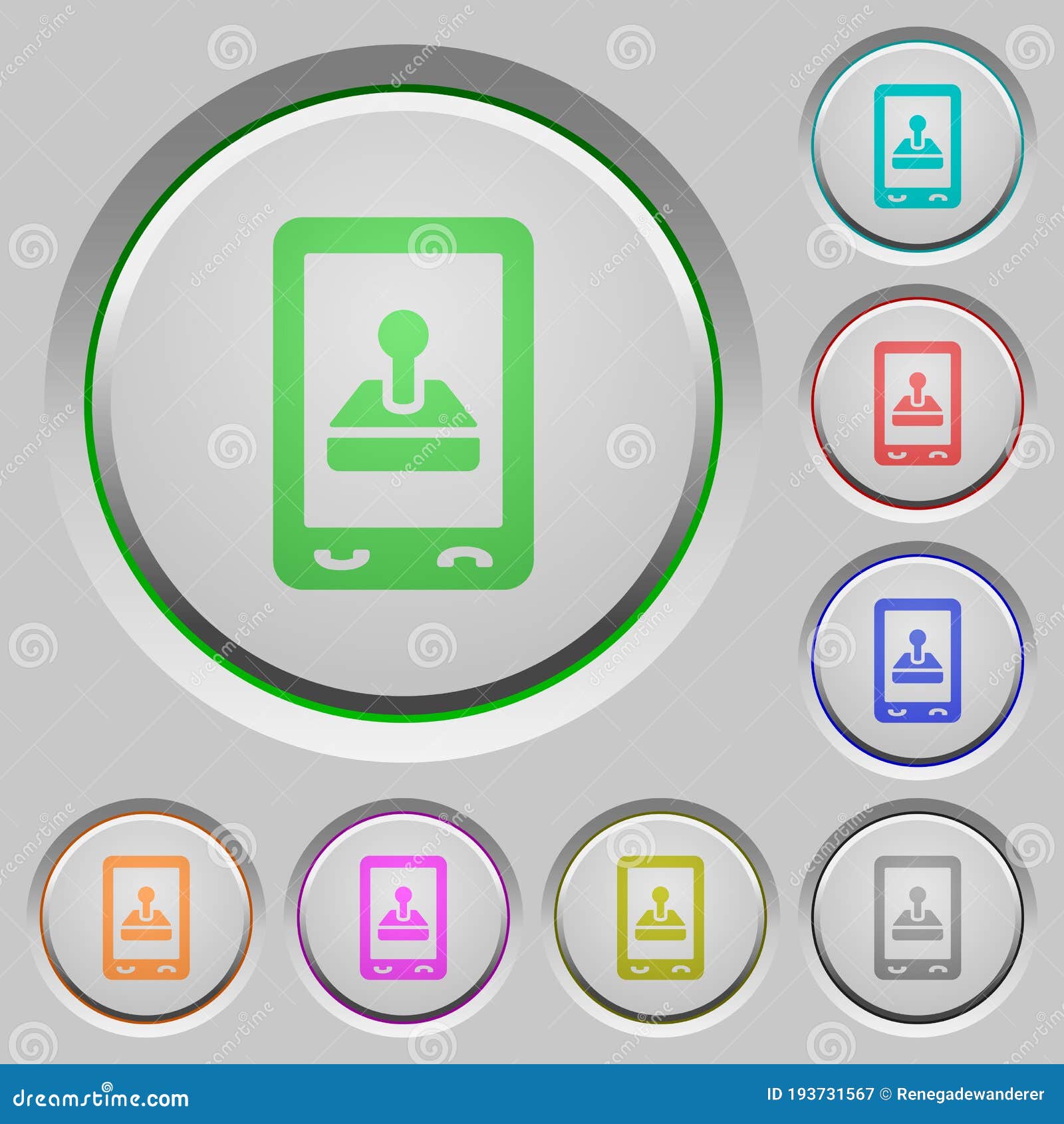 Mobile gaming push buttons stock illustration. Illustration of design ...