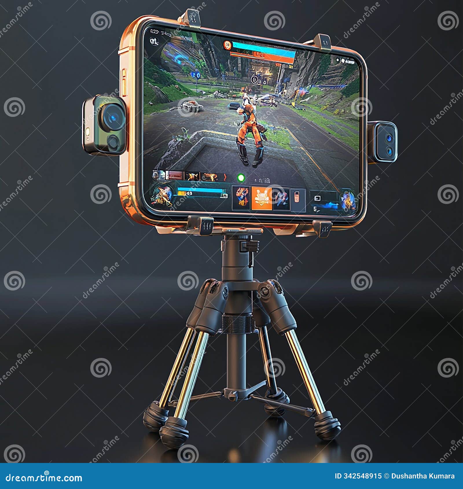 A Mobile Gaming Setup with a Phone Mounted on a Controller, Ready for ...