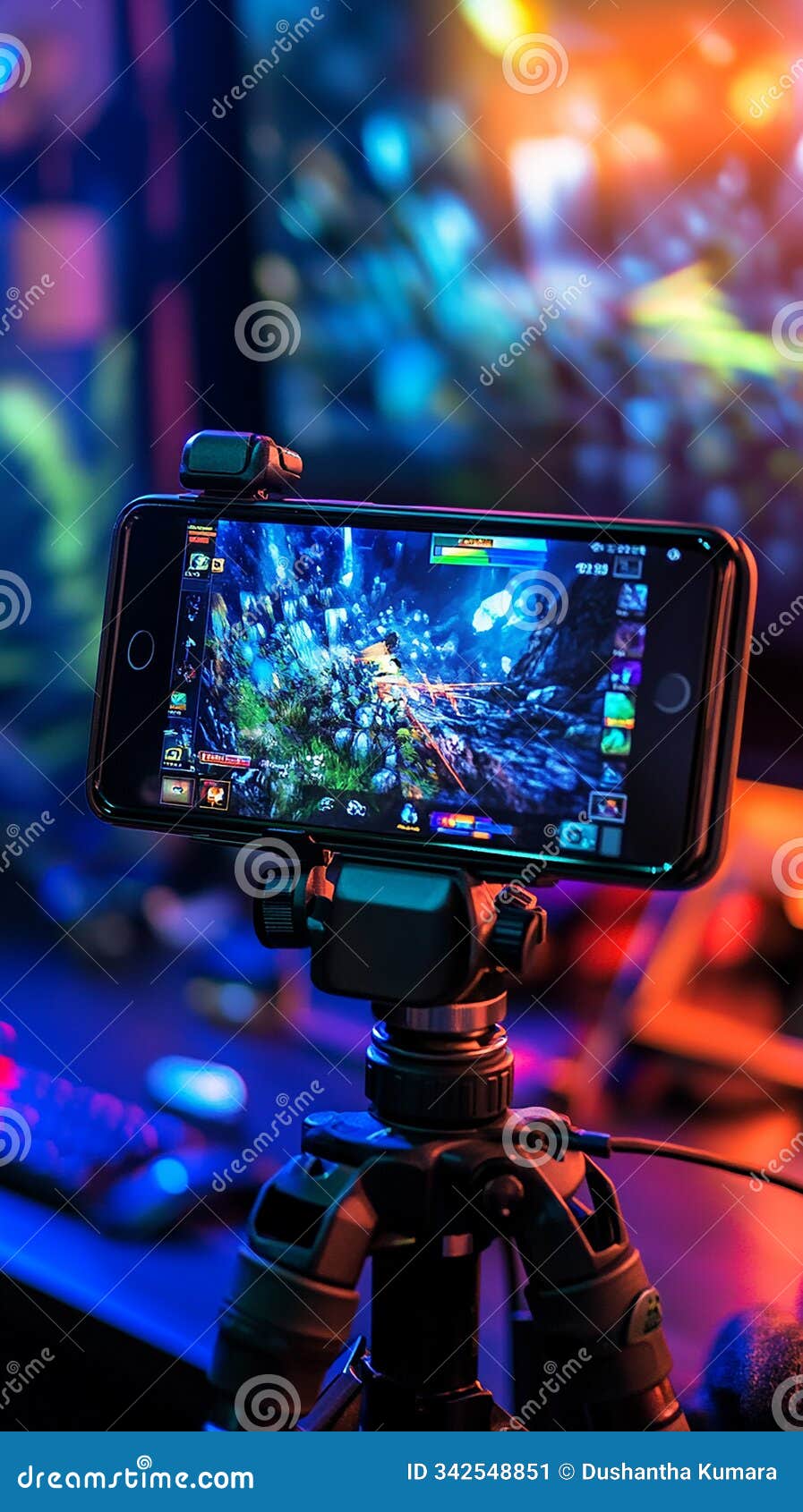 A Mobile Gaming Setup with a Phone Mounted on a Controller, Ready for ...