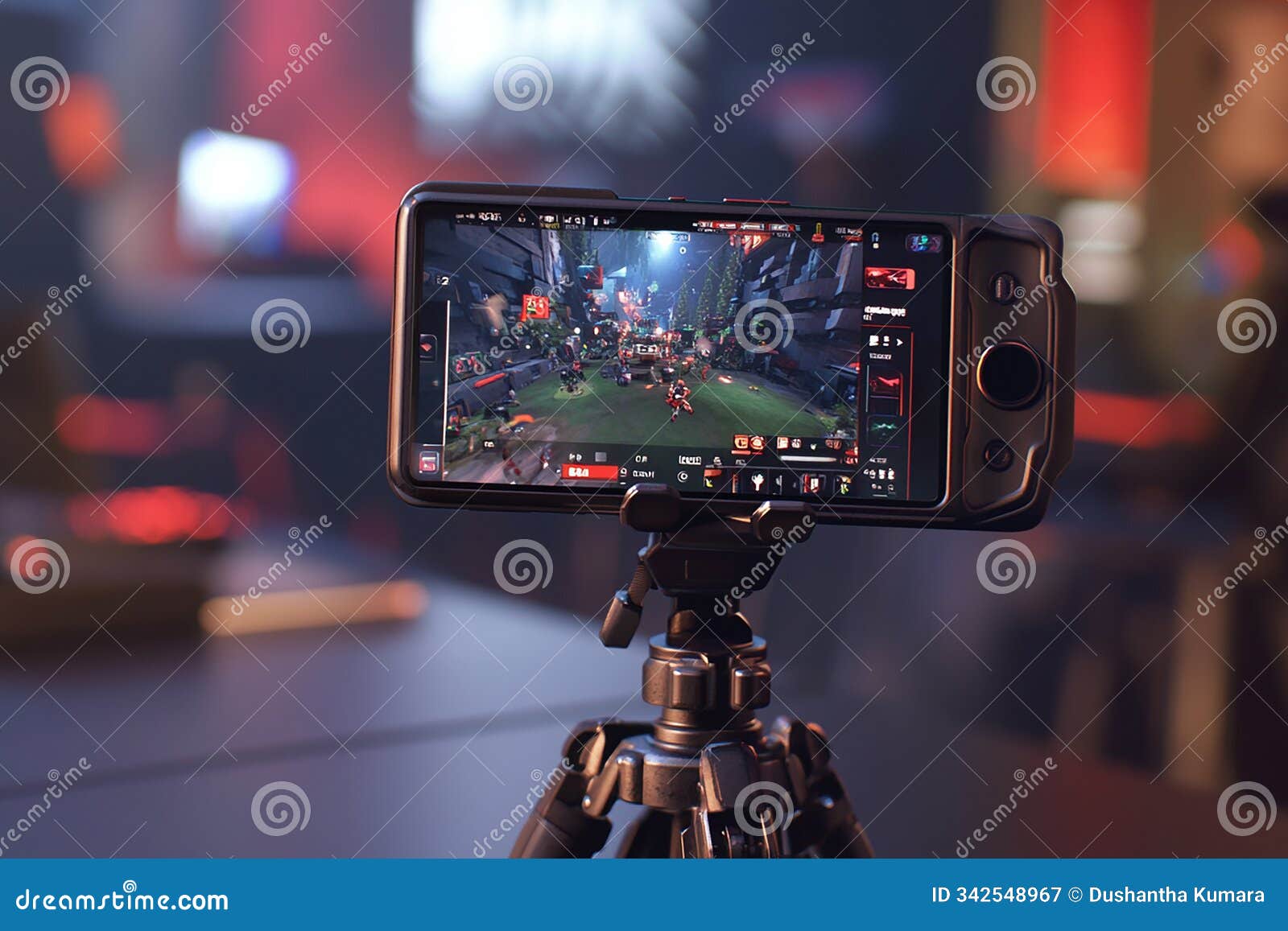 A Mobile Gaming Setup with a Phone Mounted on a Controller, Ready for ...