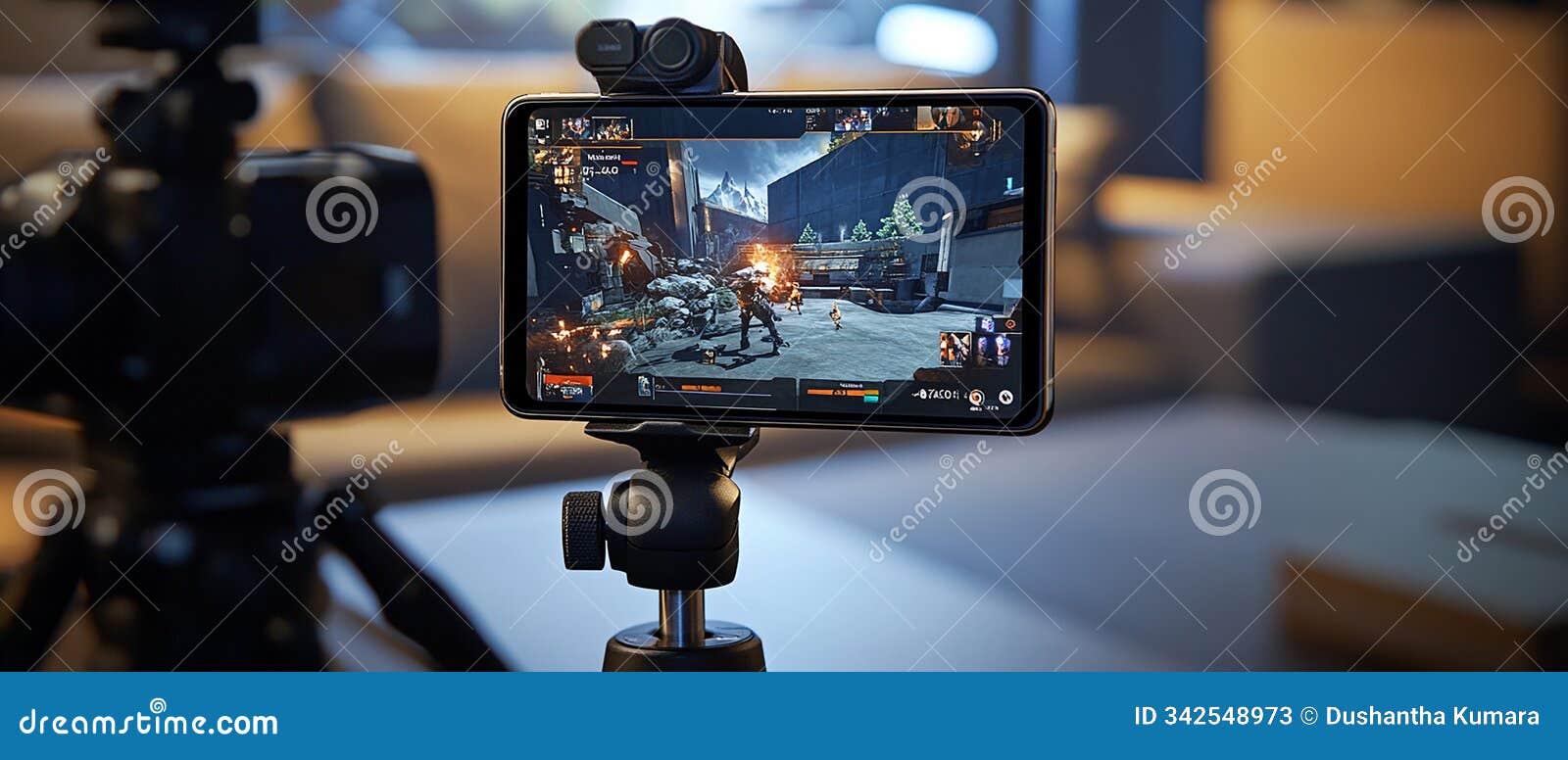 A Mobile Gaming Setup with a Phone Mounted on a Controller, Ready for ...