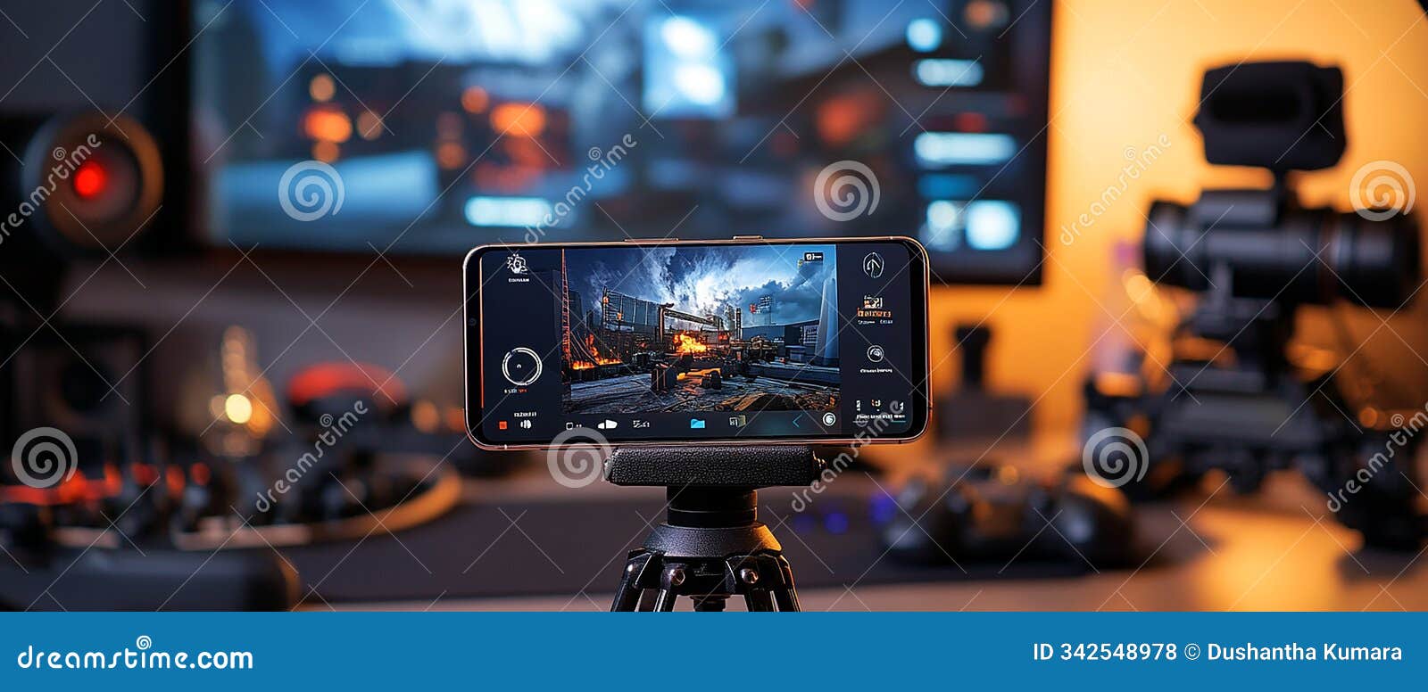 A Mobile Gaming Setup with a Phone Mounted on a Controller, Ready for ...