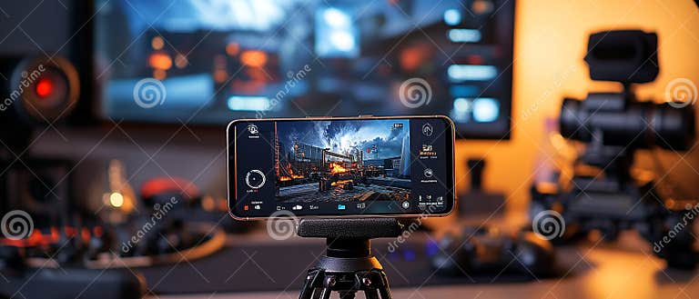 A Mobile Gaming Setup with a Phone Mounted on a Controller, Ready for ...