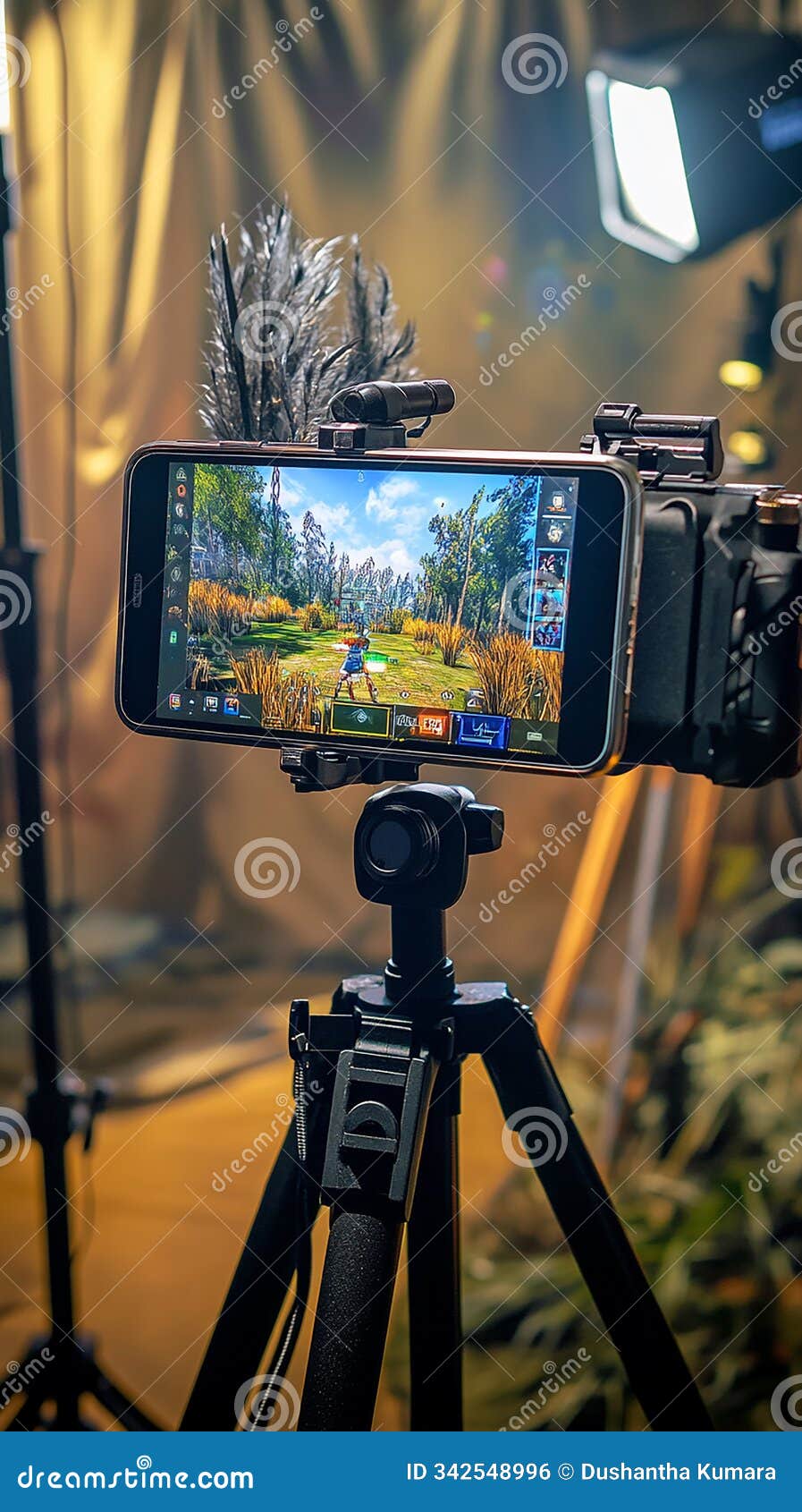 A Mobile Gaming Setup with a Phone Mounted on a Controller, Ready for ...