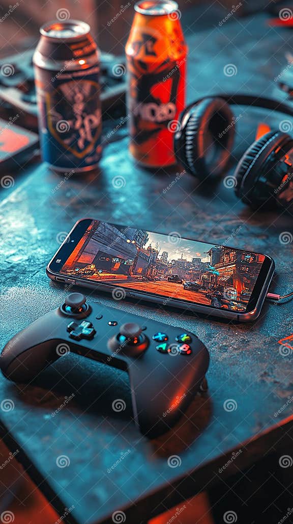 A Mobile Gaming Setup with a Phone Mounted on a Controller, Ready for ...